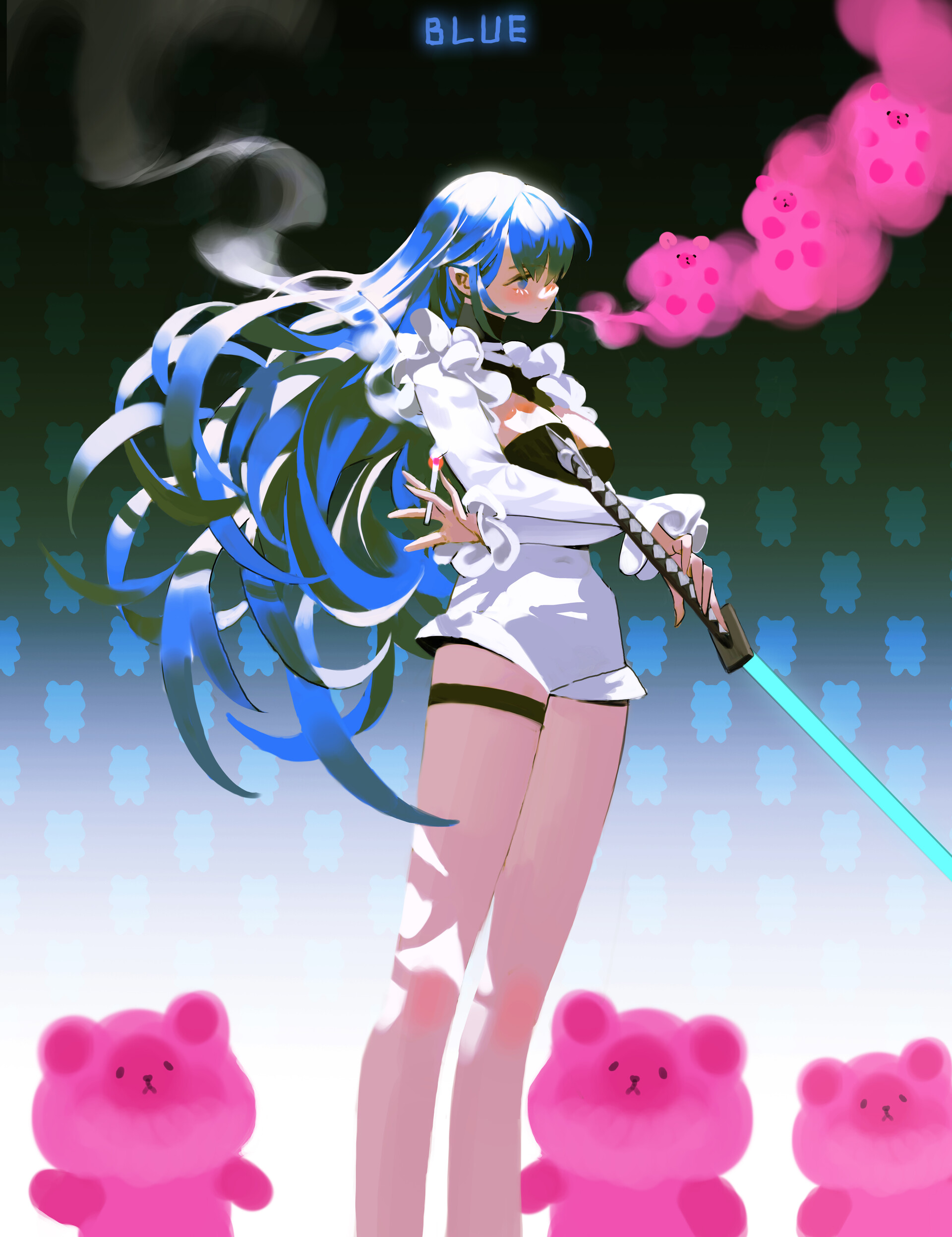 hyeonsick-choi-aruana-sick-blue-smoke.jpg (1920×2494)-花瓣网