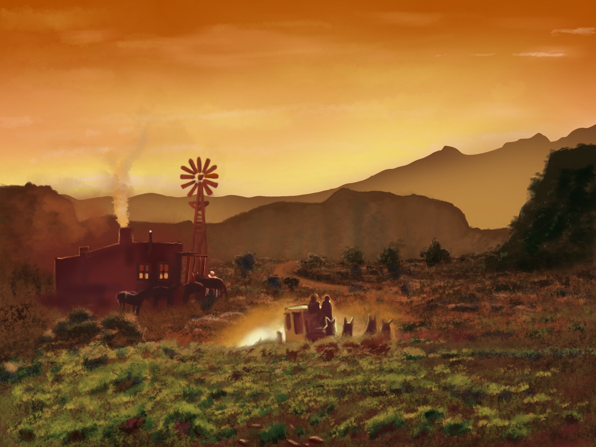 ArtStation - Wild West Matte Painting