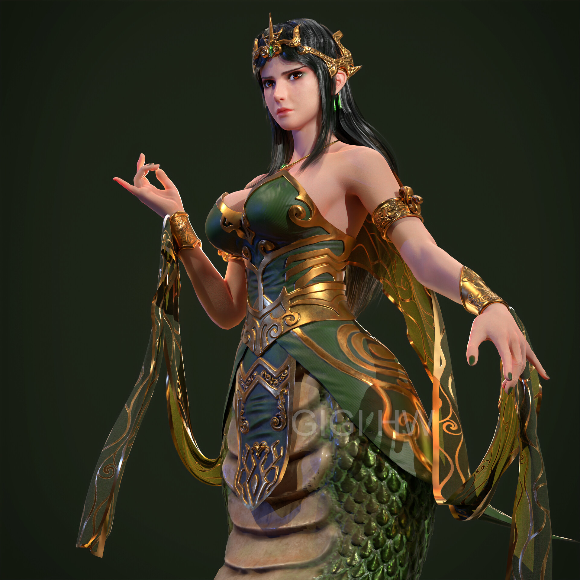 ArtStation - Serpent Lady Nyi Blorong