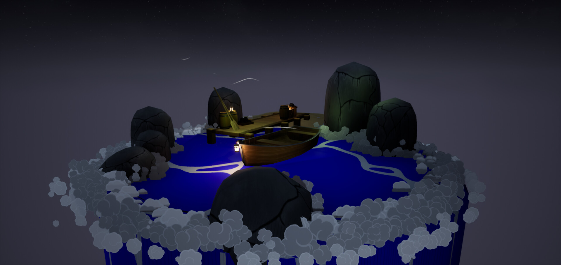 ArtStation - Stylized Dock Diorama