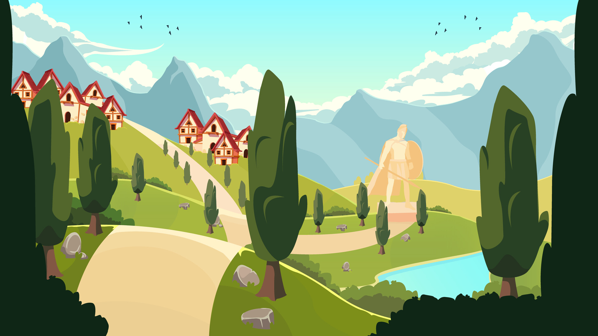 ArtStation - Vector background l olimp