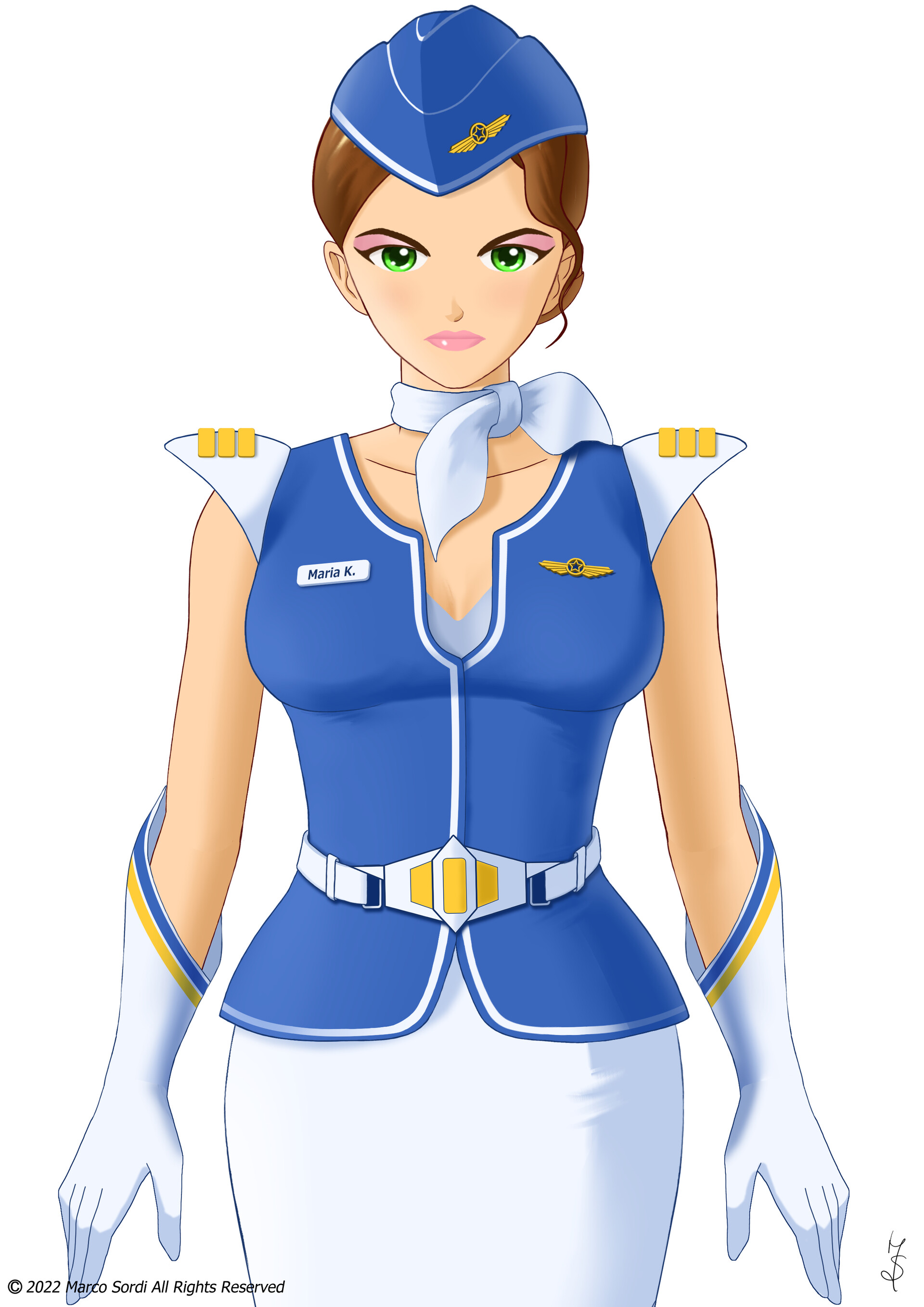 ArtStation - "Maria Kitajima": angry, thoughtful, happy.