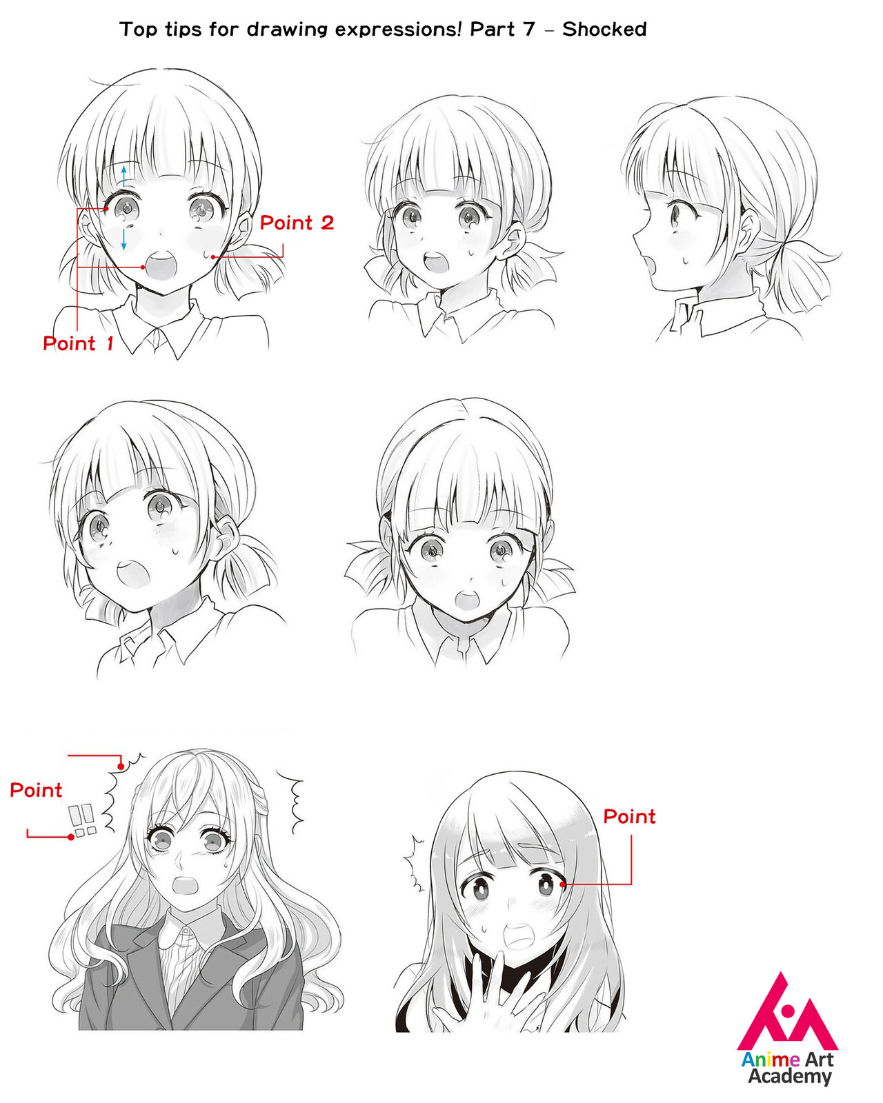 Anime Art Academy - Top tips for drawing expressions! Part 7 – Shocked