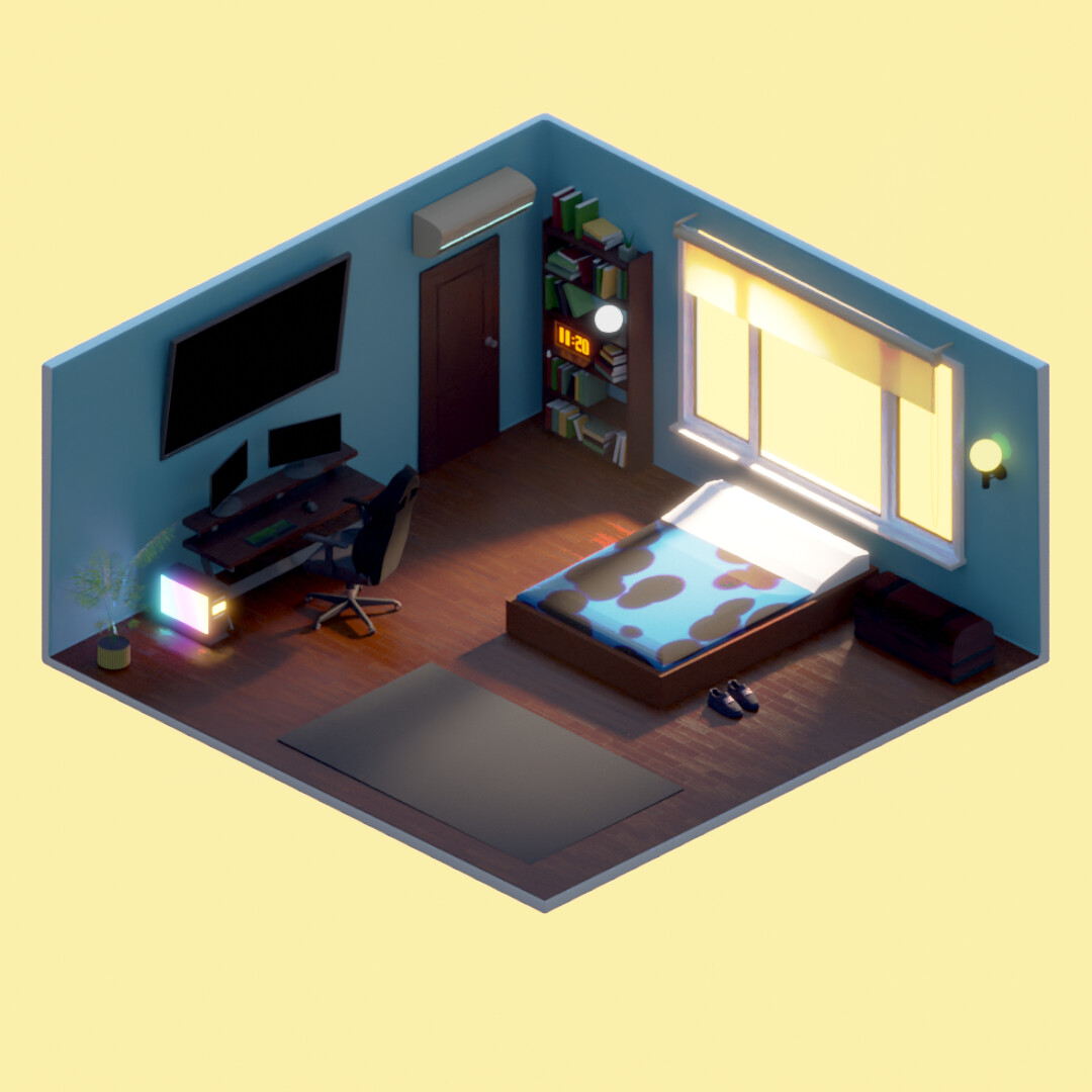 ArtStation - Isometric Bedroom