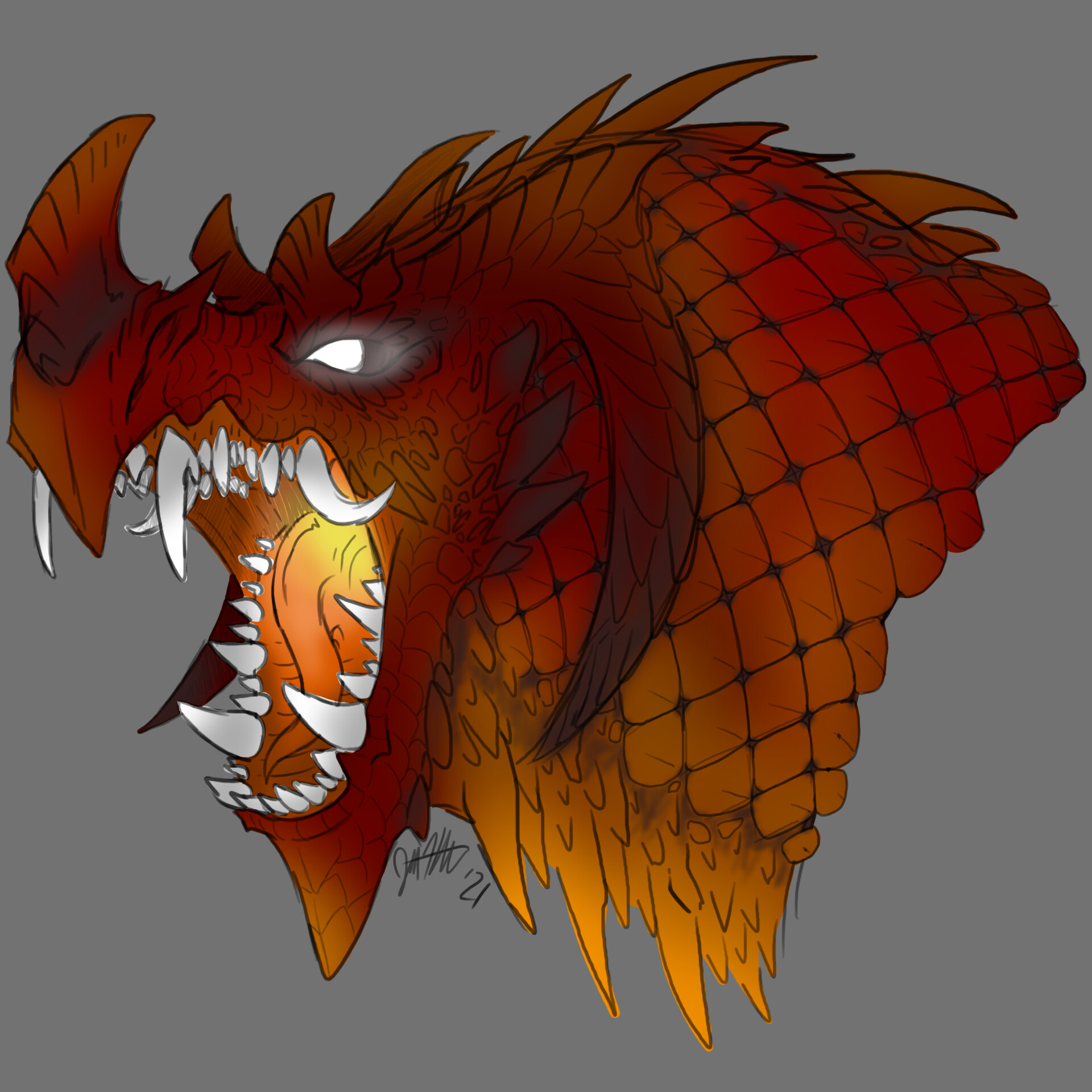 ArtStation - Fire Dragon Bust