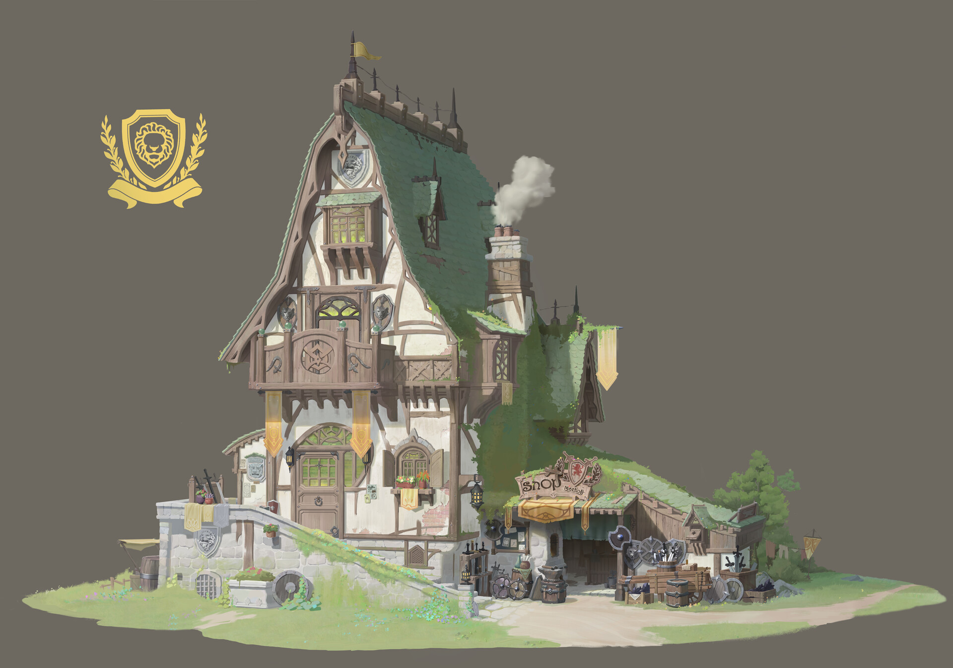 ArtStation - Medieval blacksmith shop 中世纪铁匠铺