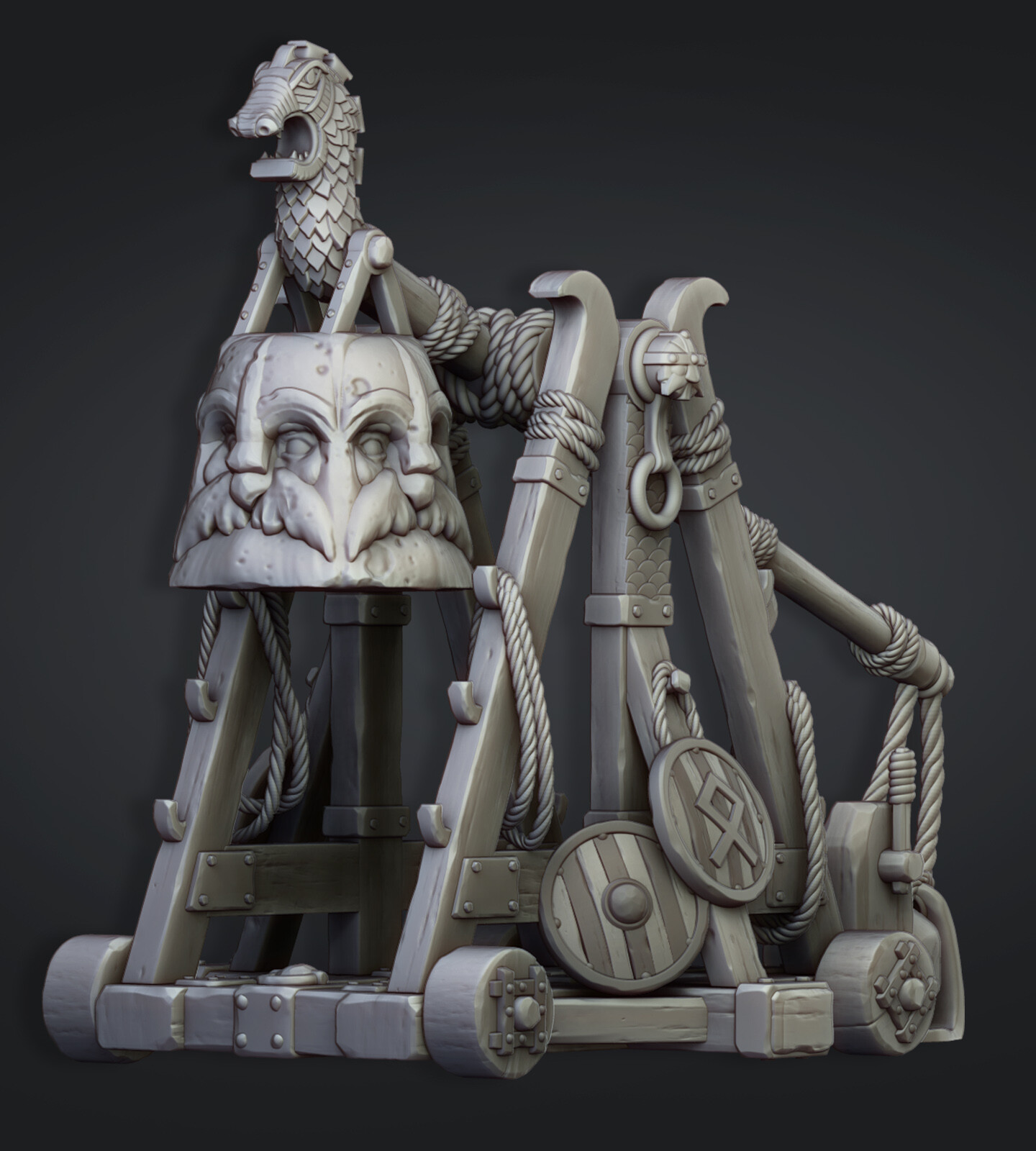 ArtStation - Dwarf Catapult - Miniature