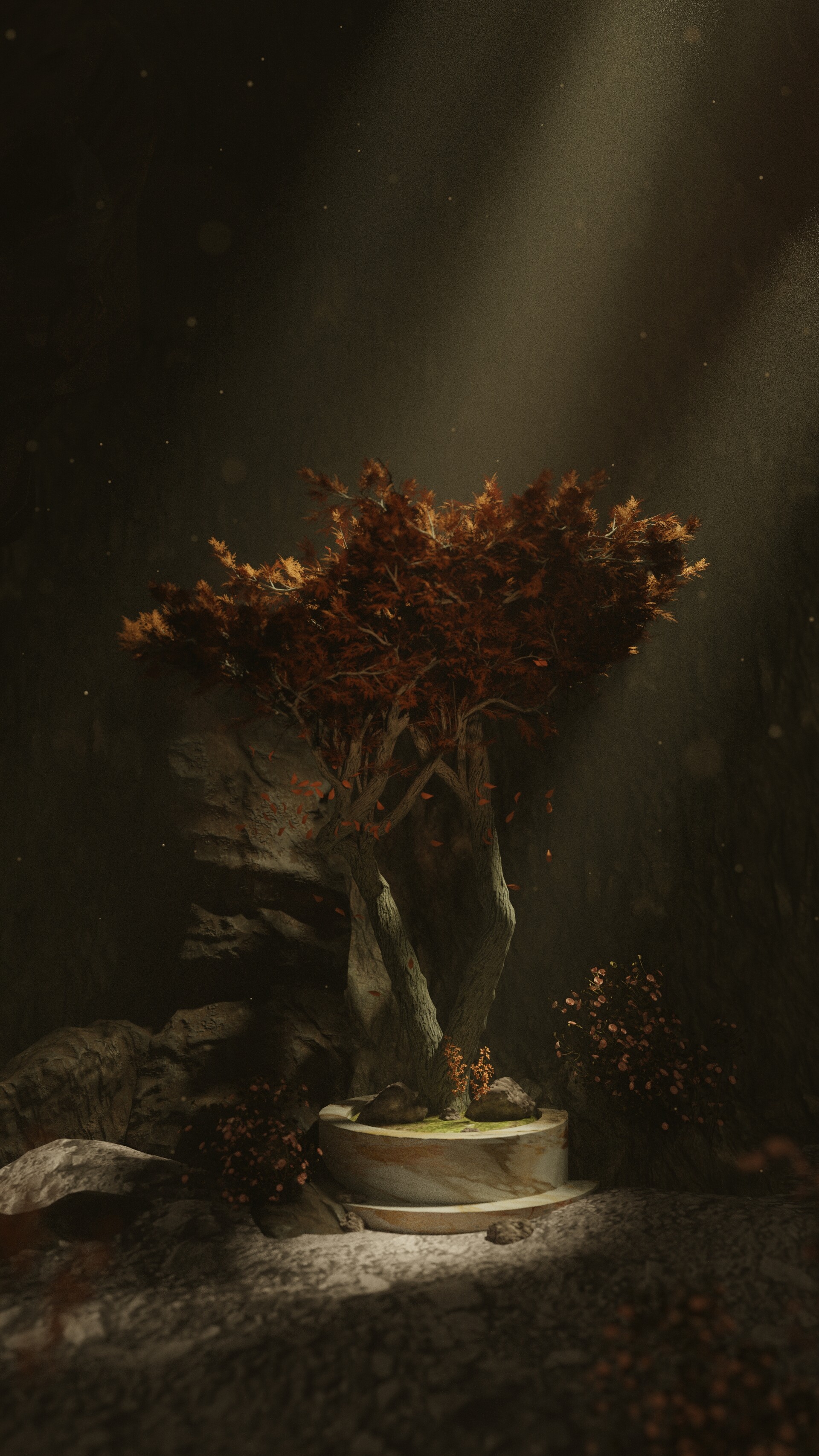 ArtStation - Tree in a cave
