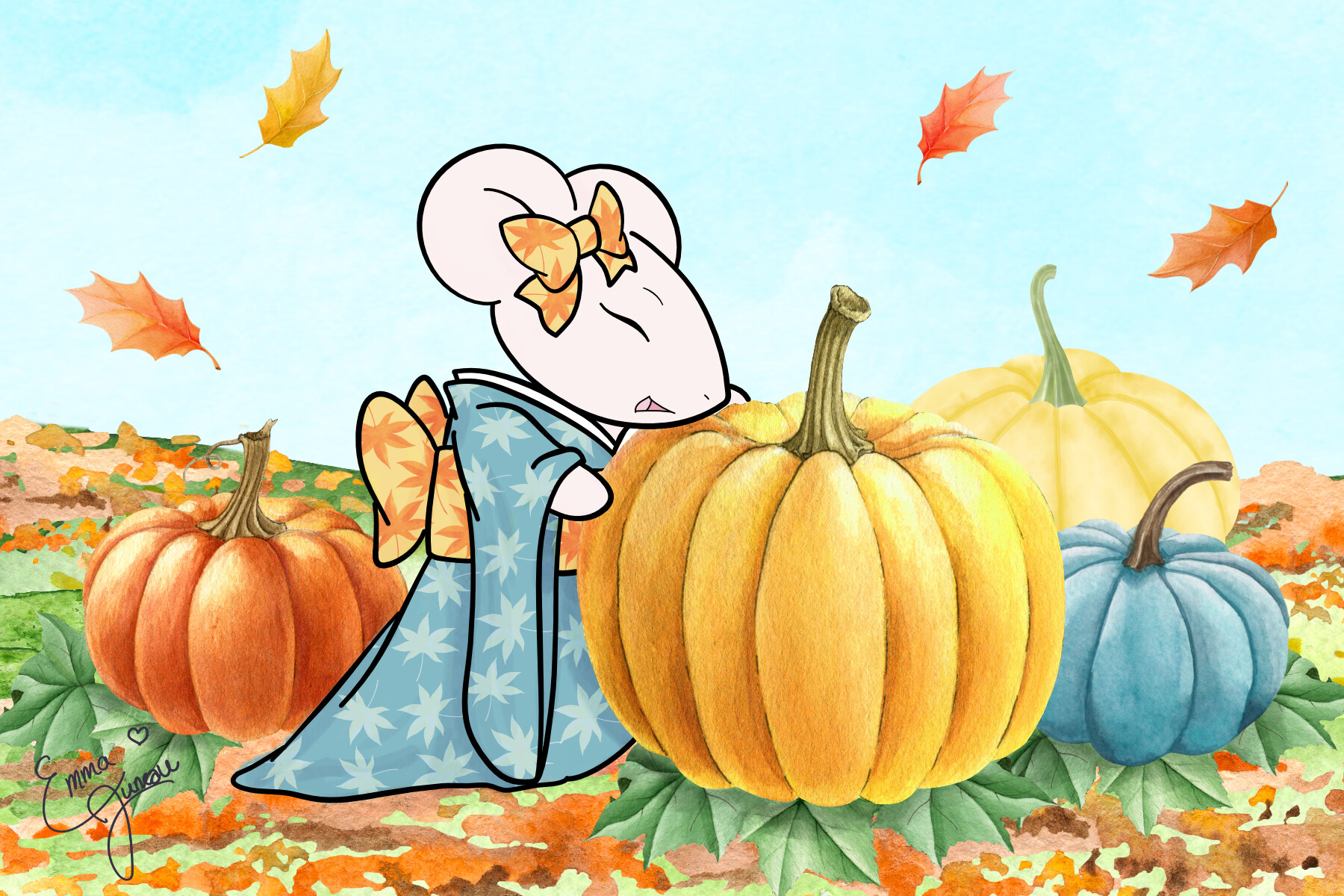 ArtStation - Pumpkin Mouse visits the pumpkin patch