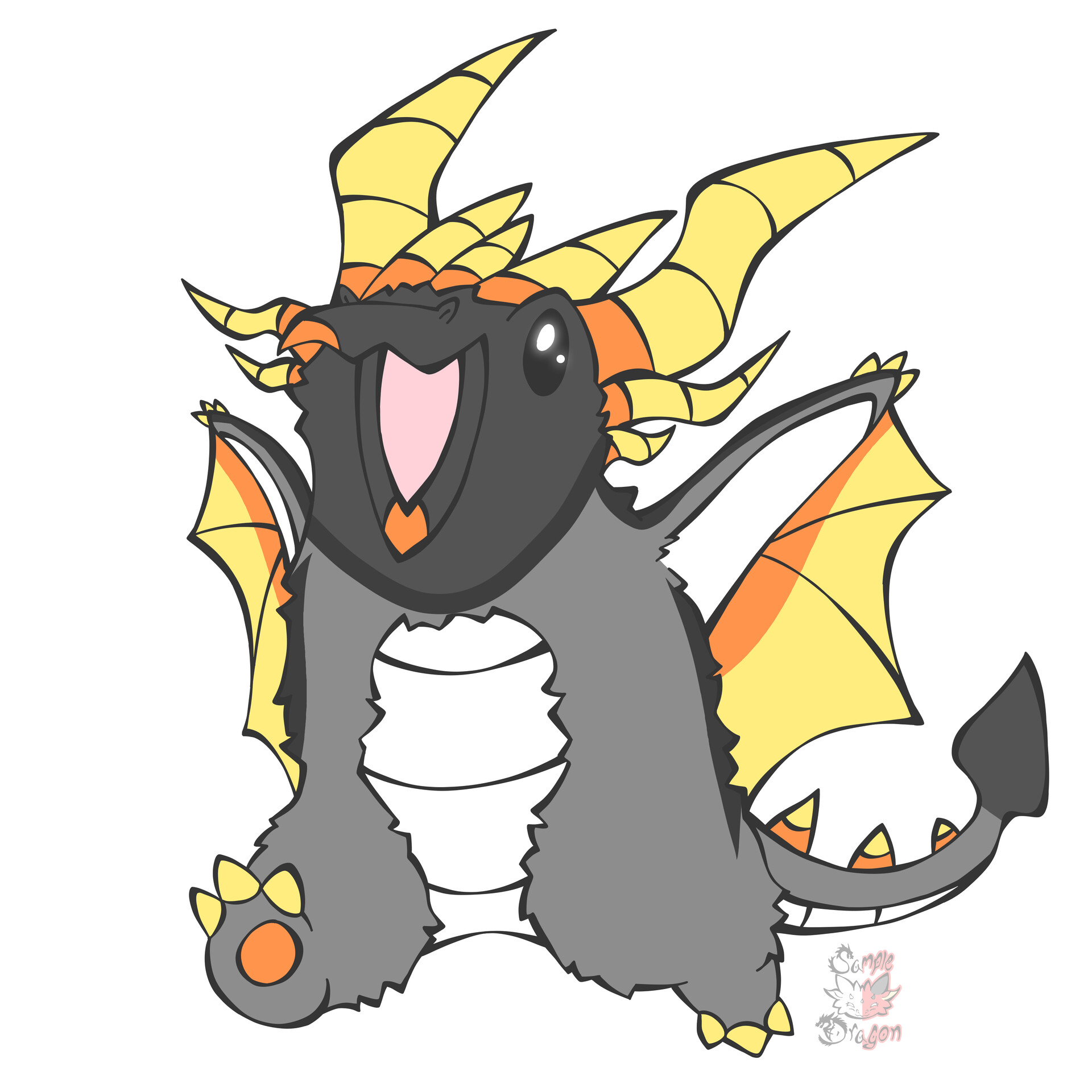 ArtStation - Penguin Dragon Coloring Page Free2Use