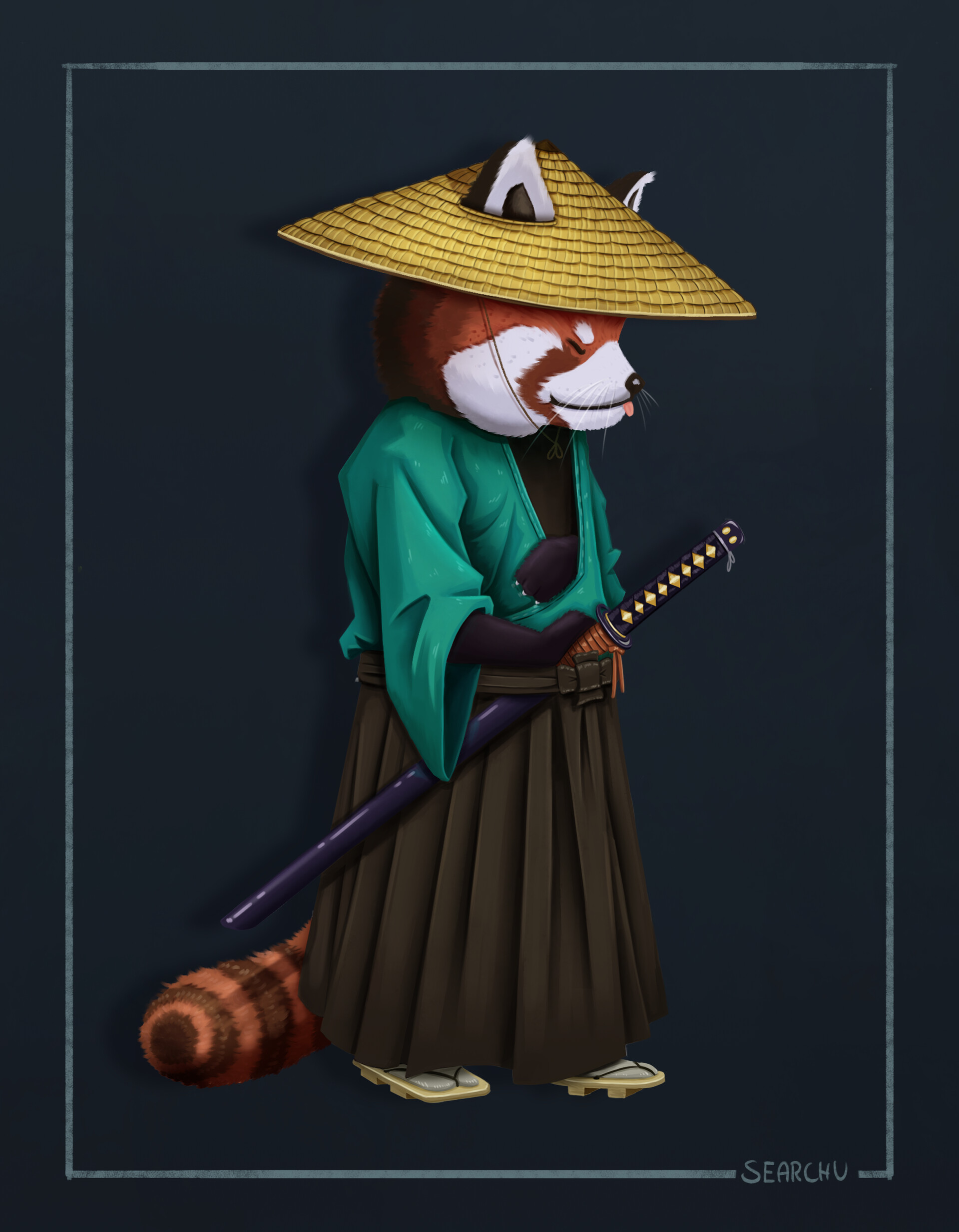 ArtStation - Red Panda Samurai