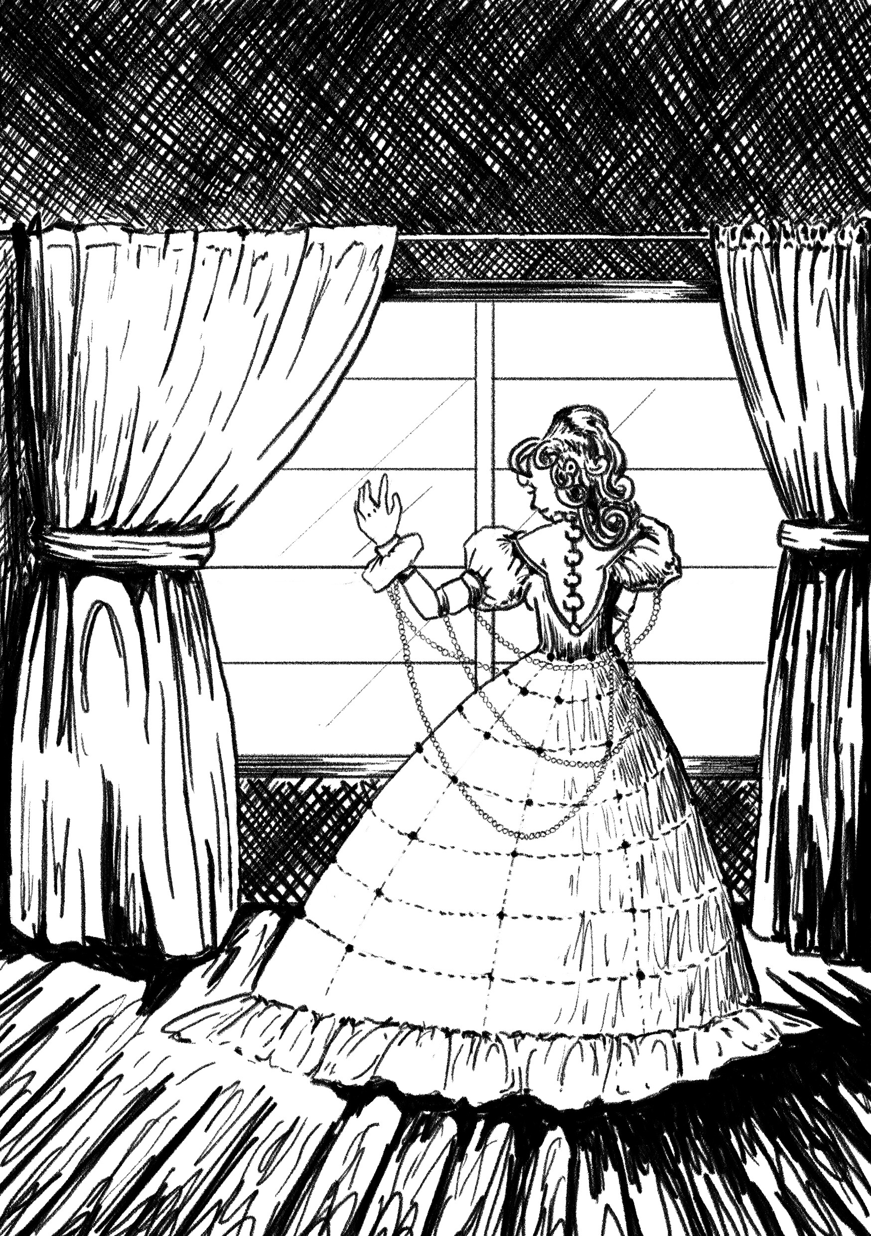 ArtStation - Hopeless at the Window - Book Illustration