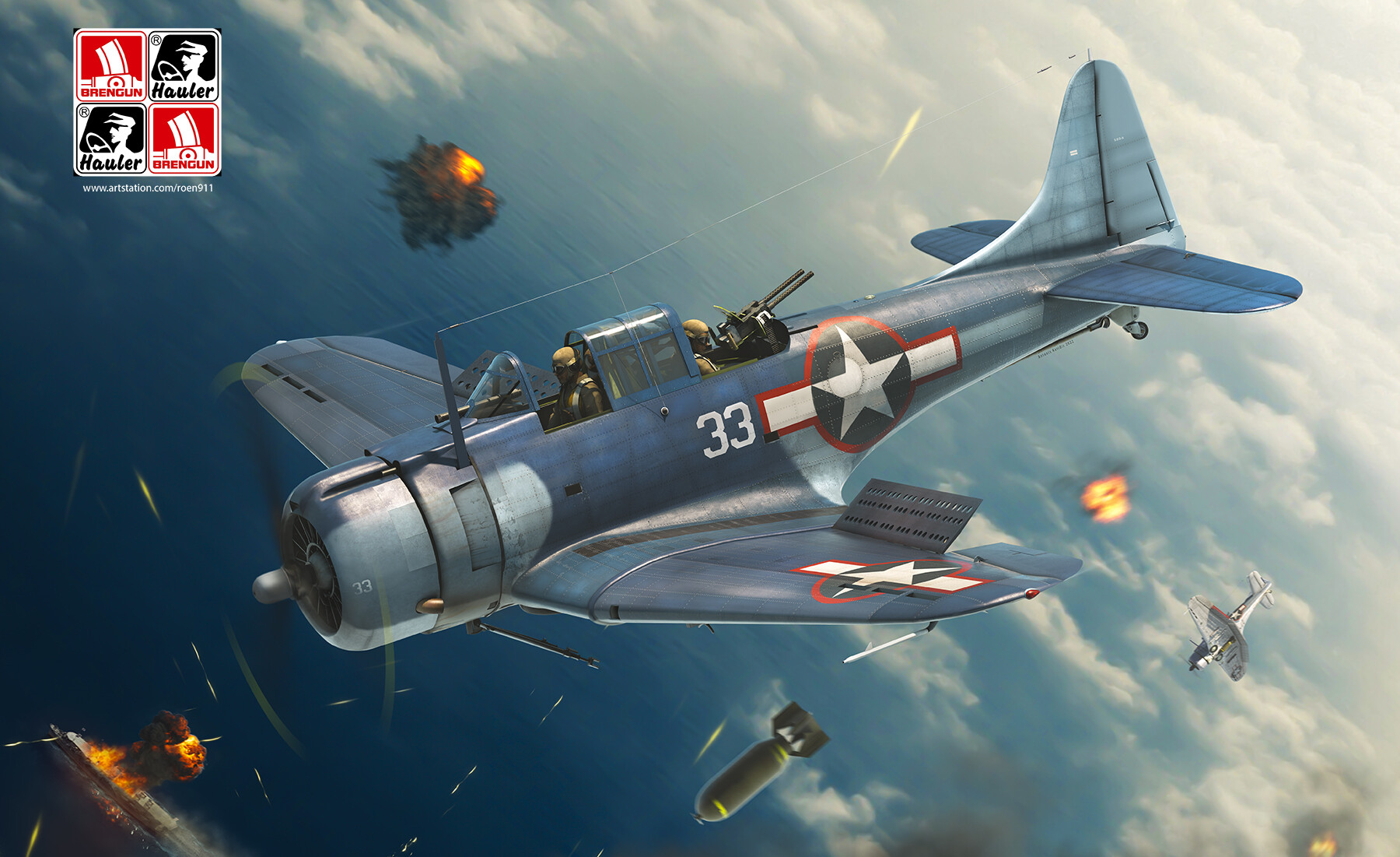 ArtStation - Hauler - Brengun - SBD-5 Dauntless Box Art