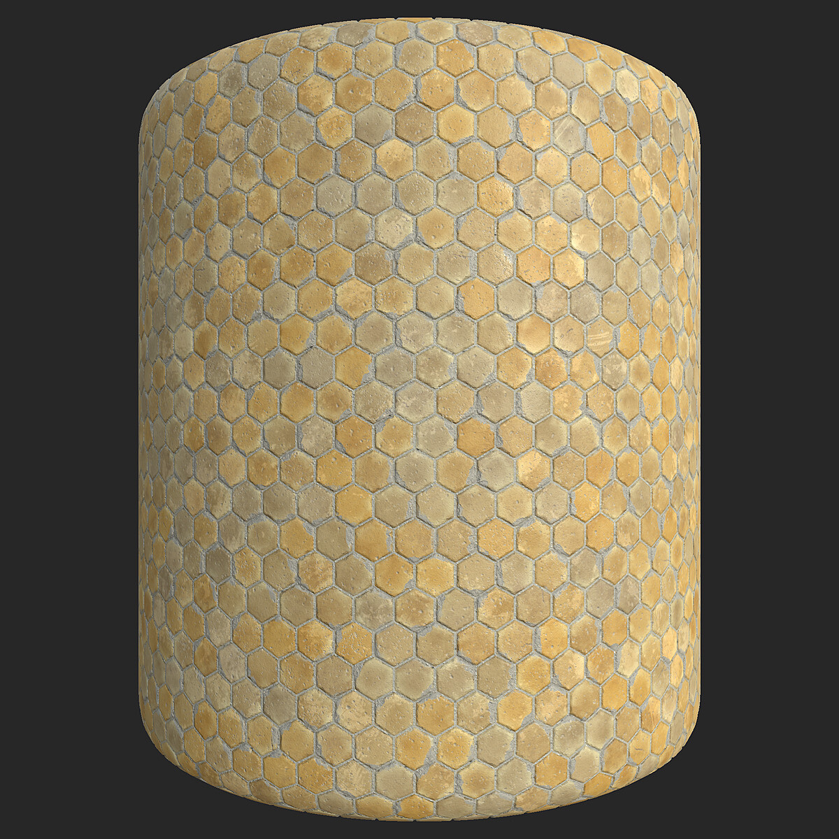 TextureCan - Hexagonal Yellow Terracotta Tiles (FREE PBR Texture)