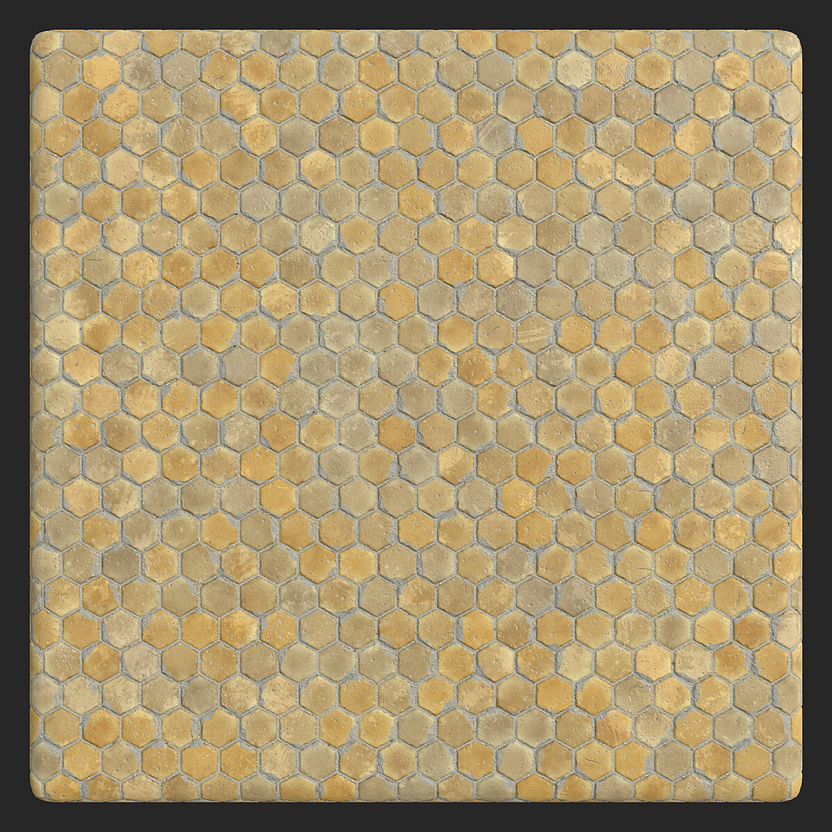 TextureCan - Hexagonal Yellow Terracotta Tiles (FREE PBR Texture)