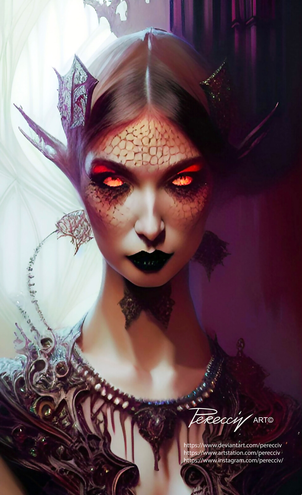 Perecciv Demon Girl With Fiery Eyes