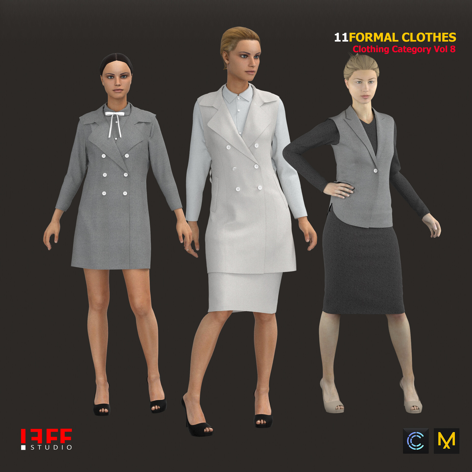 ArtStation - 11 FORMAL CLOTHES . SUIT / PANTSUIT / UNIFORM (Projects ...