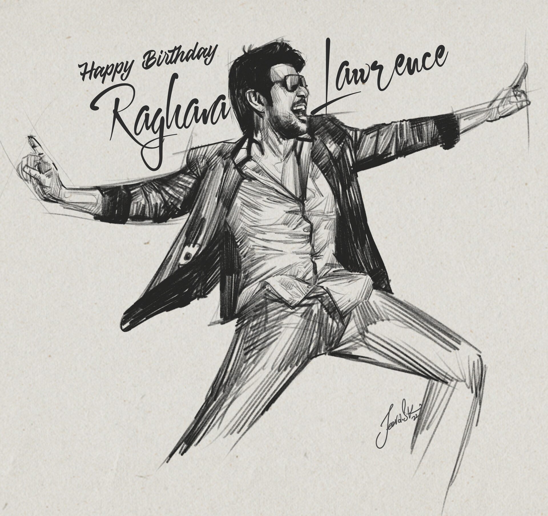 ArtStation - HBD Raghava Lawrence Pencil Sketch 2022 # ...