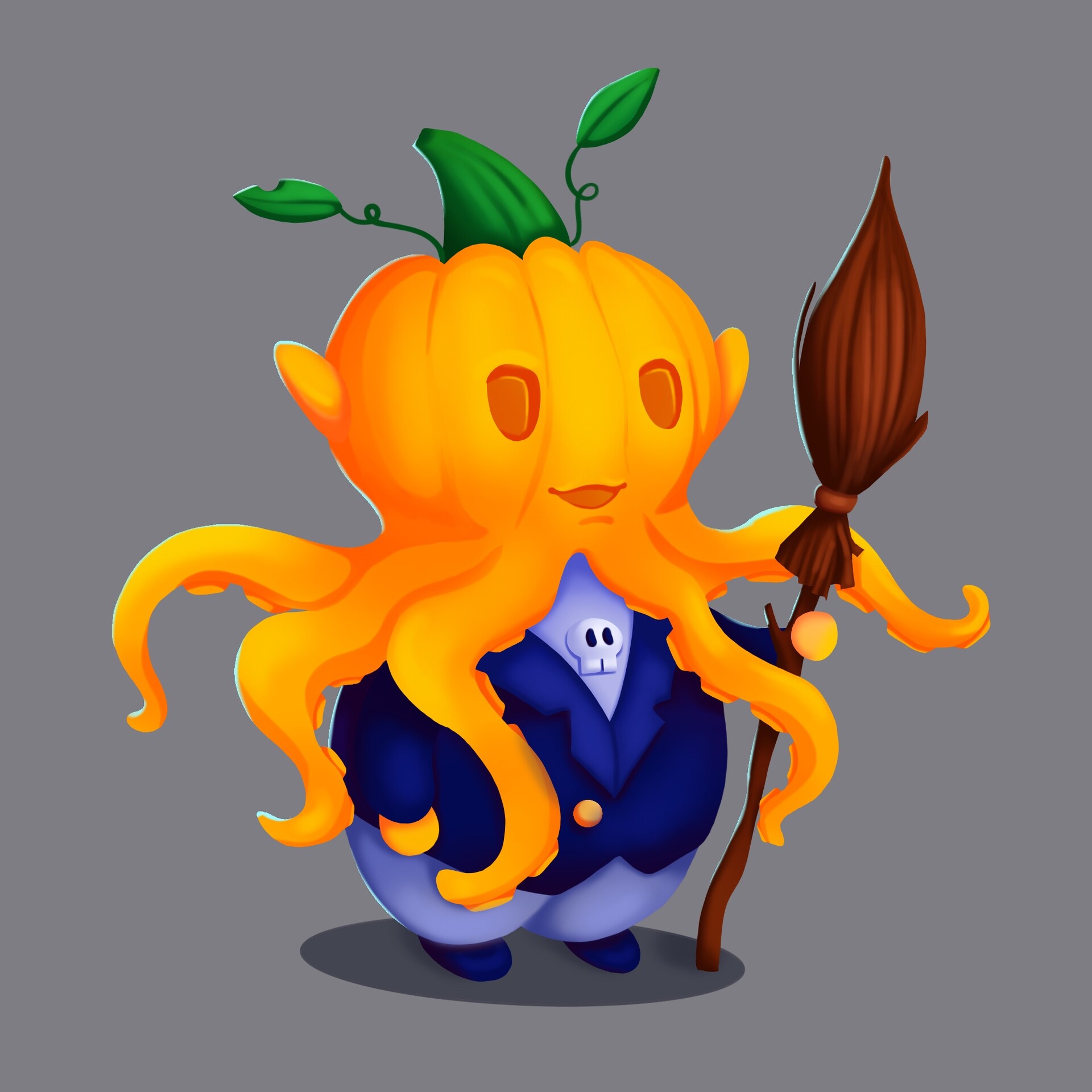 ArtStation - Festive Pumpkin octopus