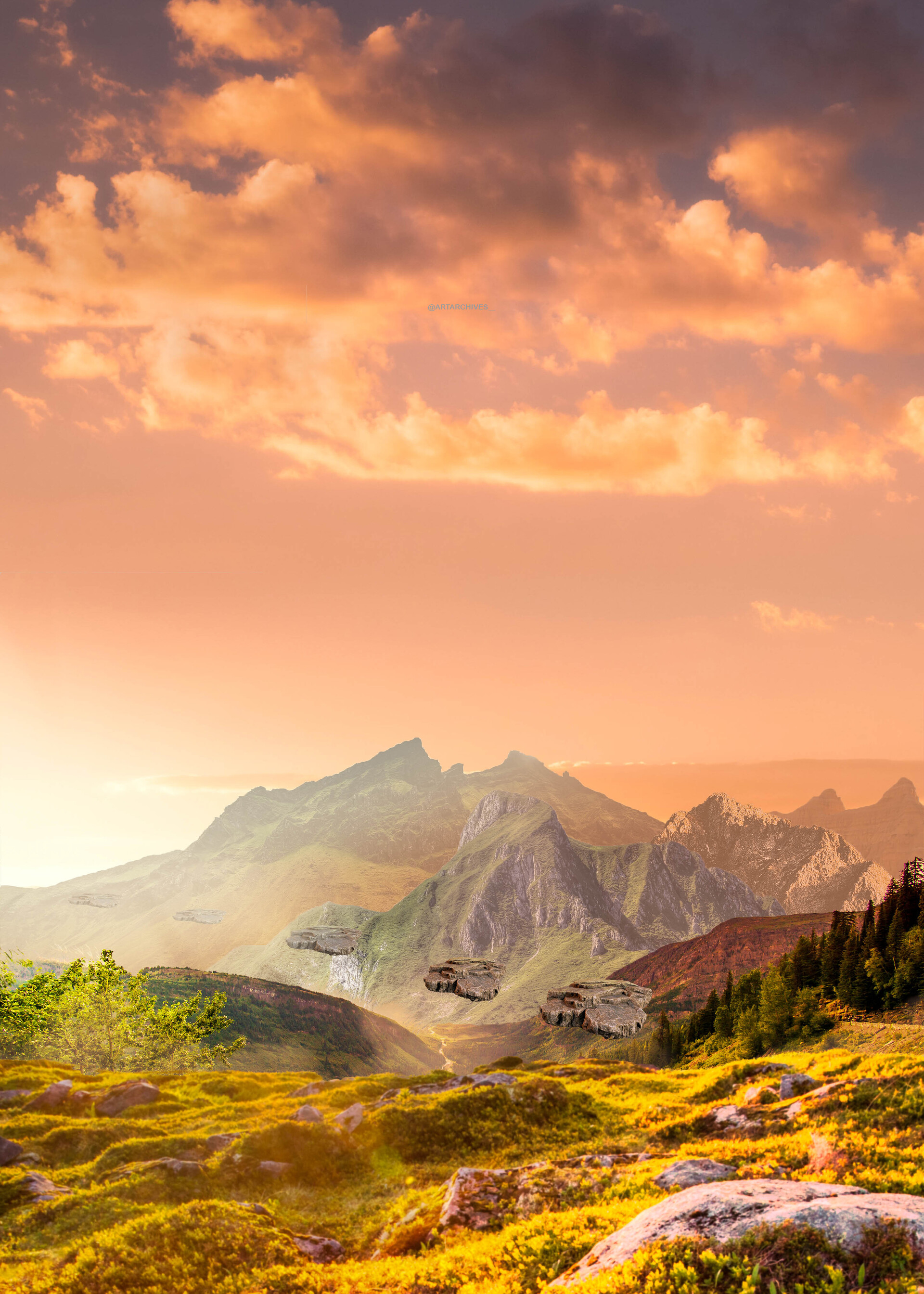 ArtStation - Floating Rocks