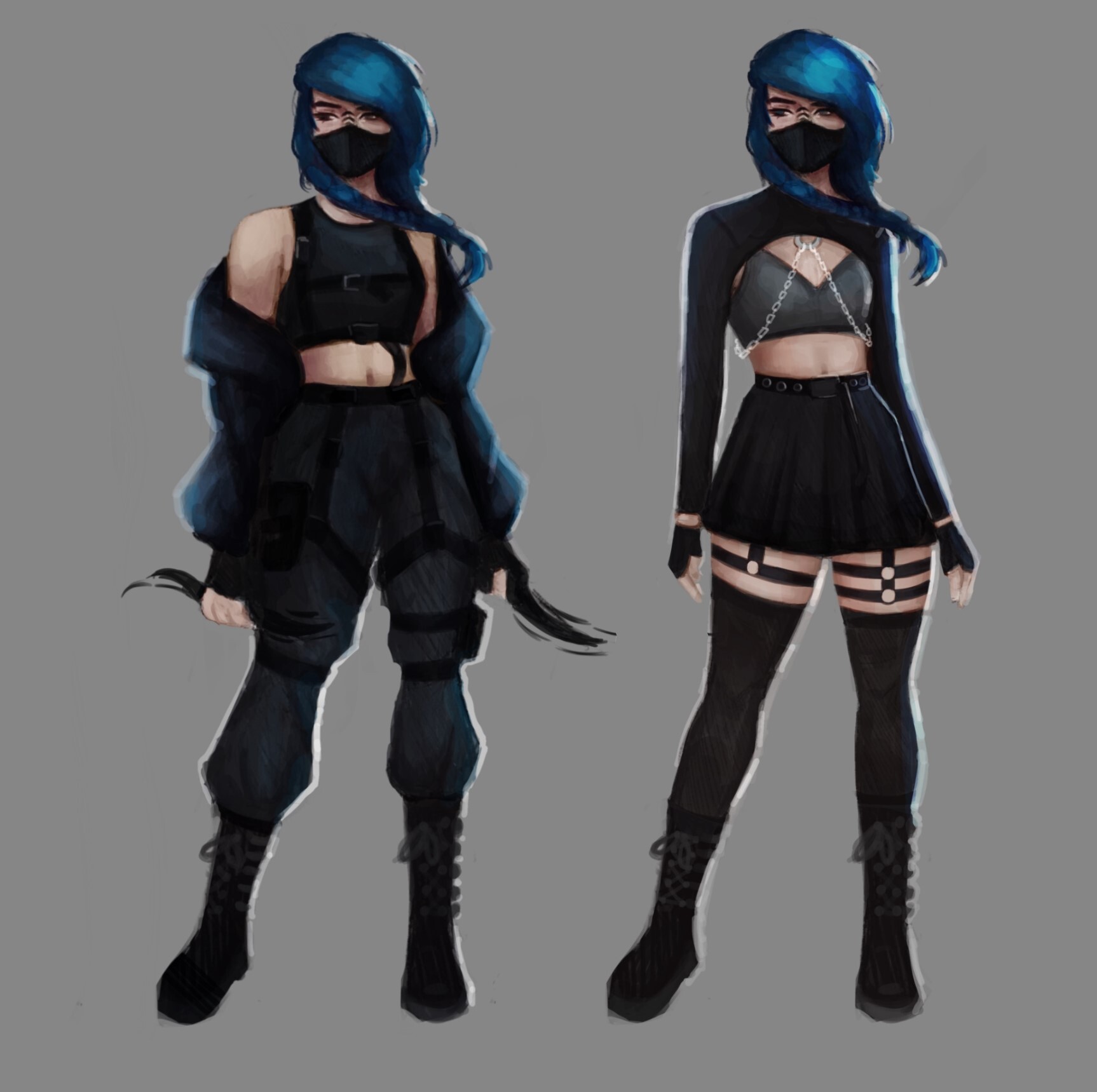 ArtStation - Jen outfit sketches