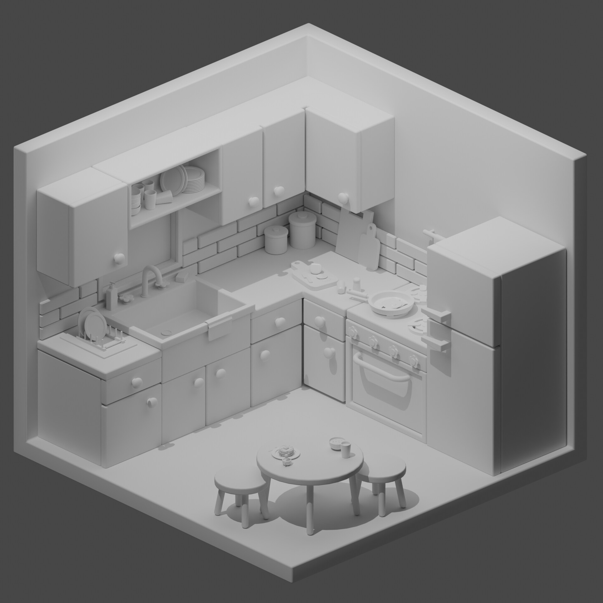ArtStation - (wip) isometric kitchen