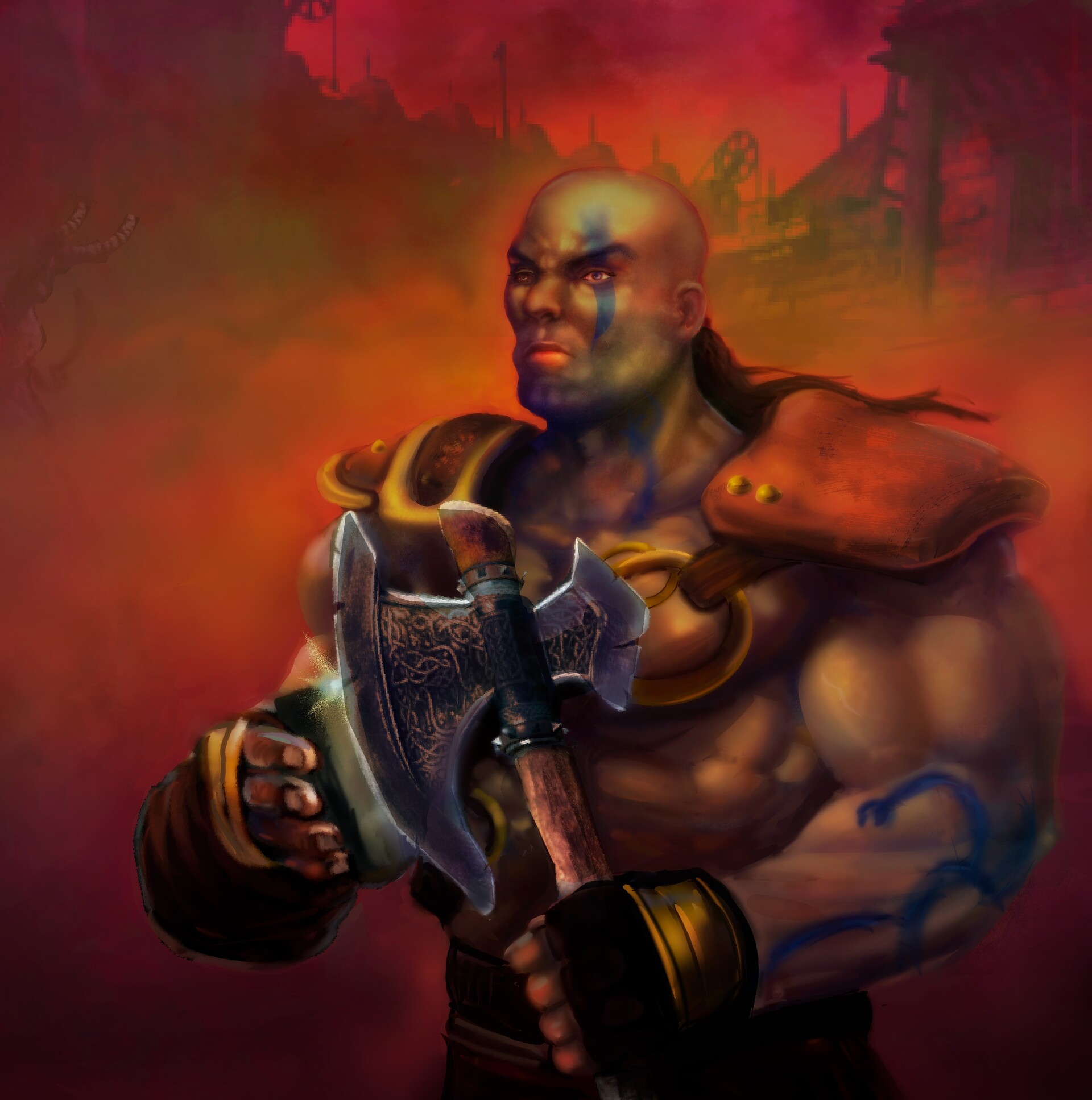 ArtStation - DiabloII Barbarian Fan Art