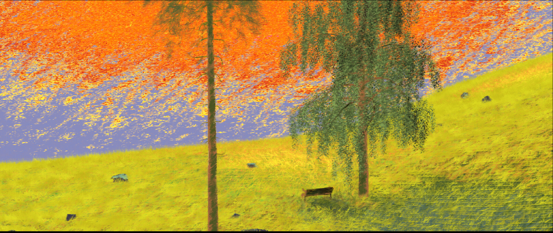 ArtStation - Bench on a hill