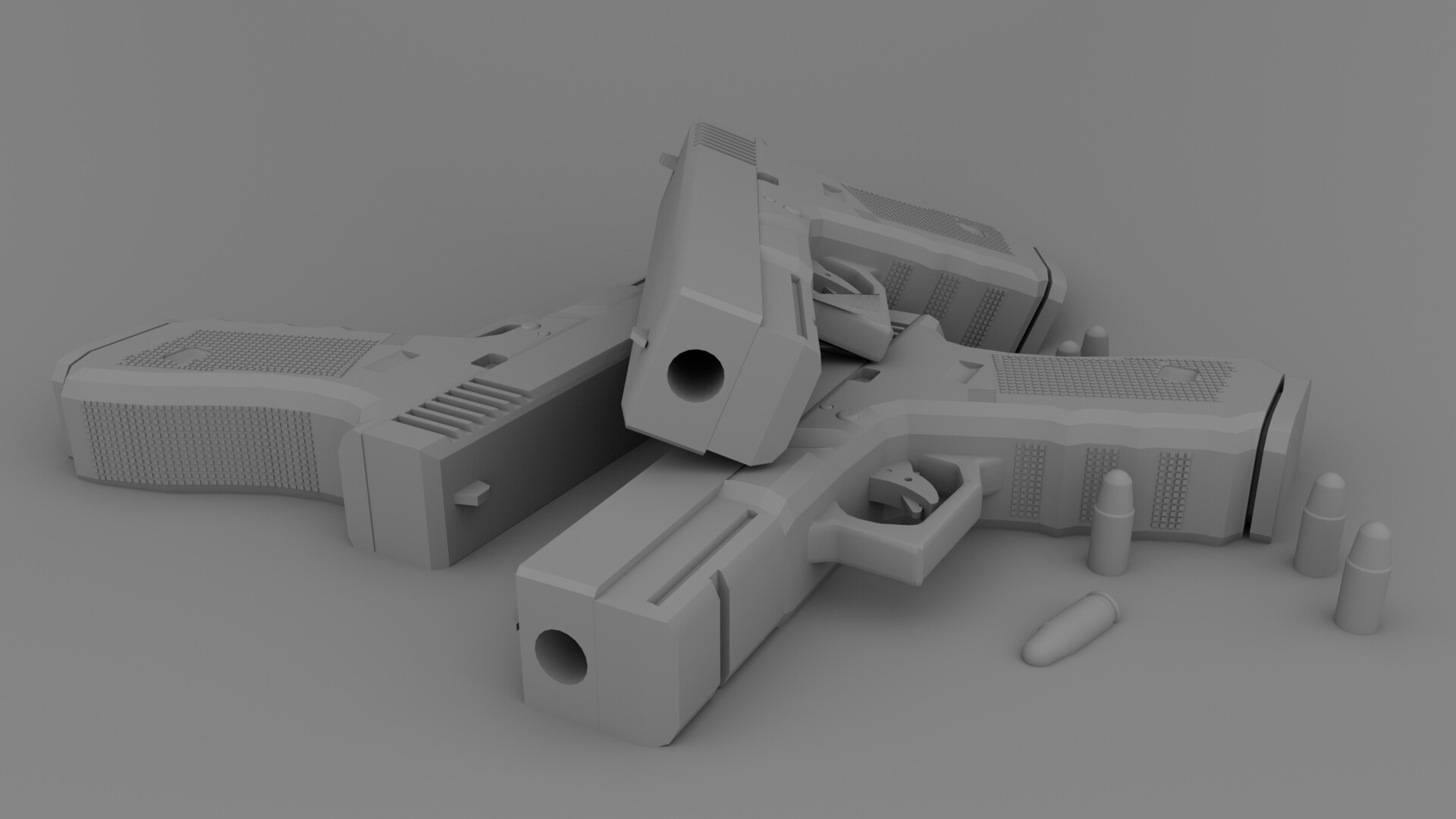 ArtStation - Modelled and textured a pistol in Autodesk Maya