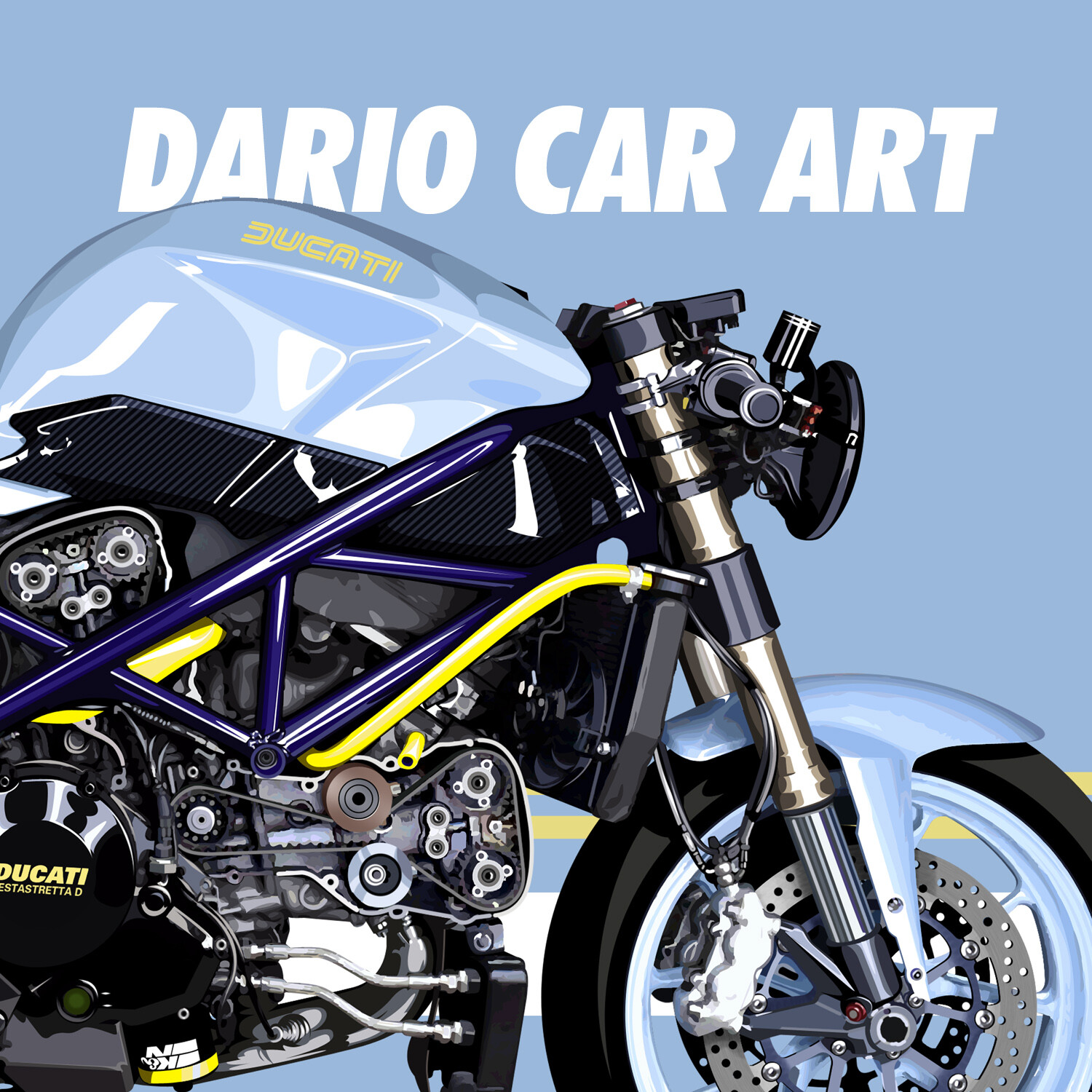 ArtStation - Custom Ducati Monster Cafe Racer Illustration