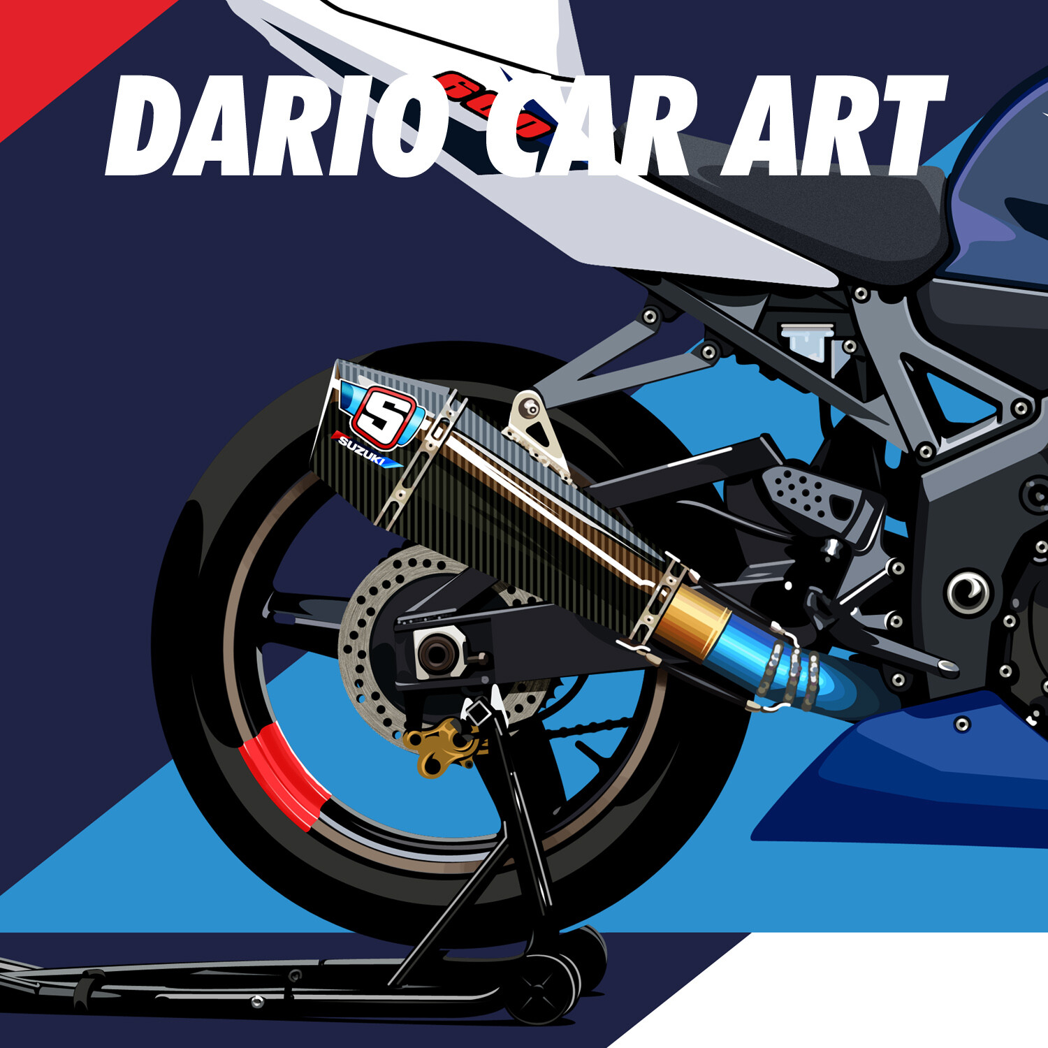 Dario Car Art - Suzuki GSXR 600 Illustration