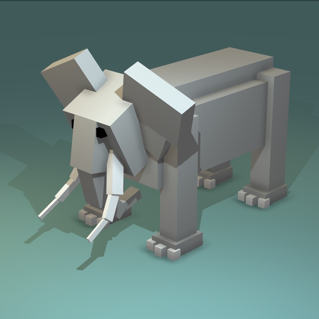 ArtStation - 3D Polygon Pet - Elephant