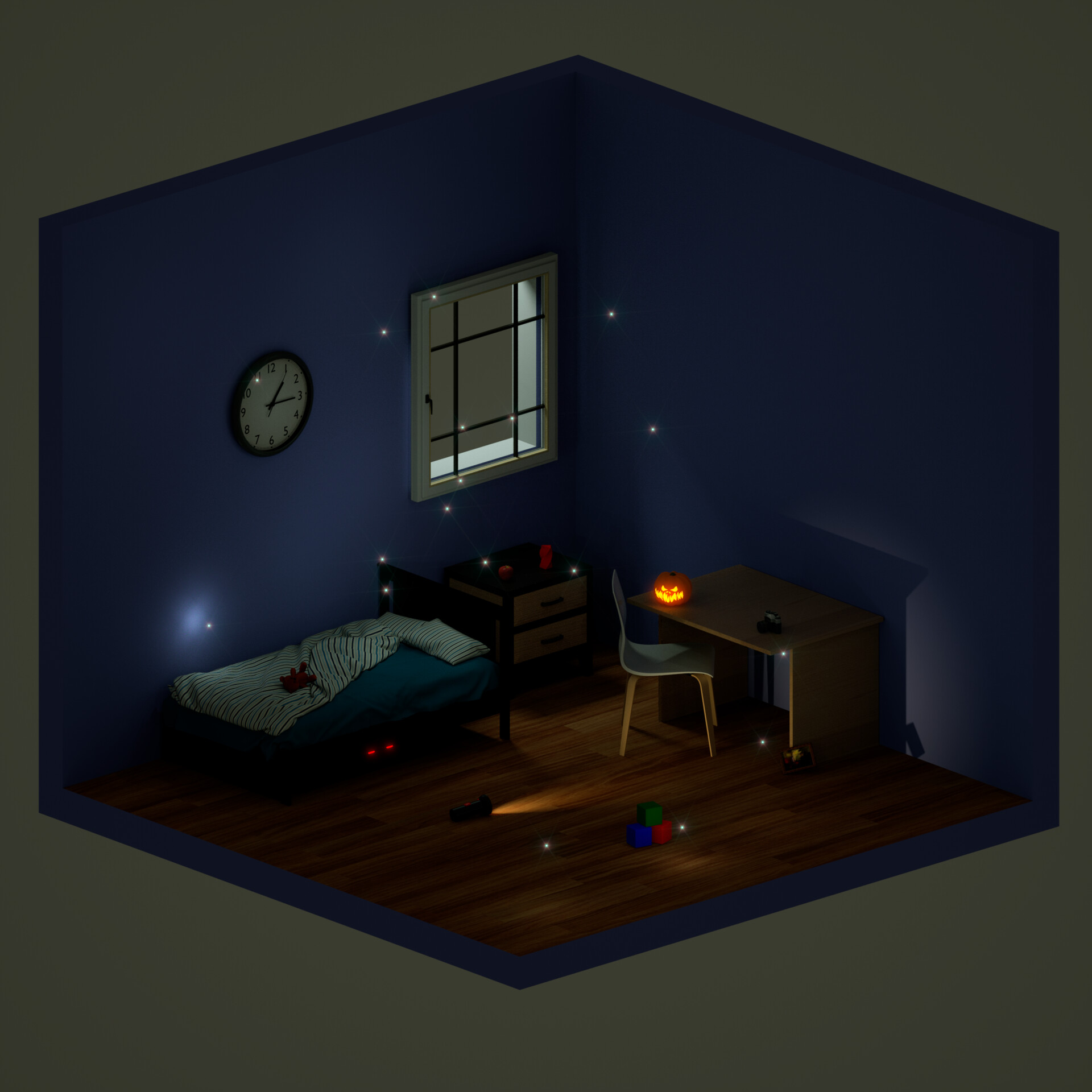 ArtStation - Isometric Halloween Room