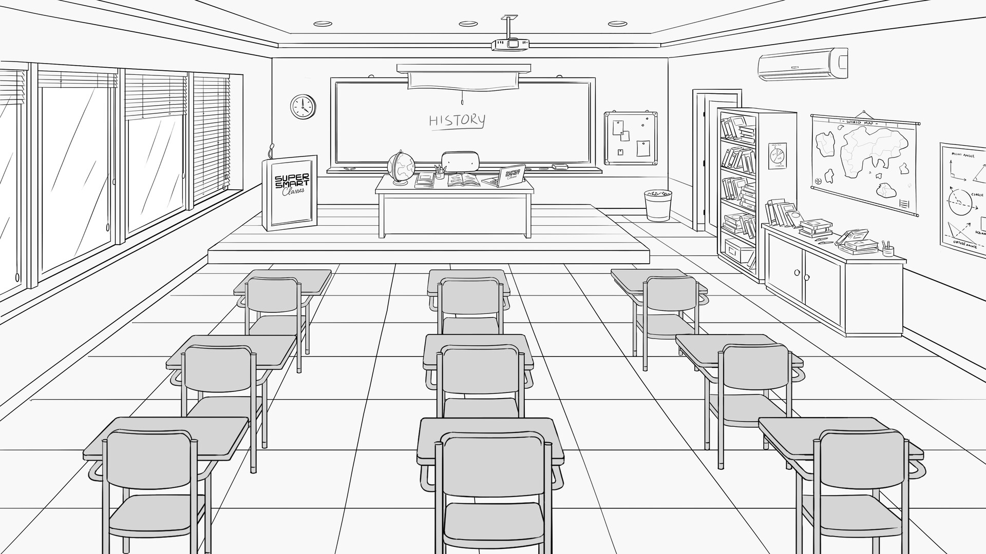 ArtStation - Classroom Interior Concept Art