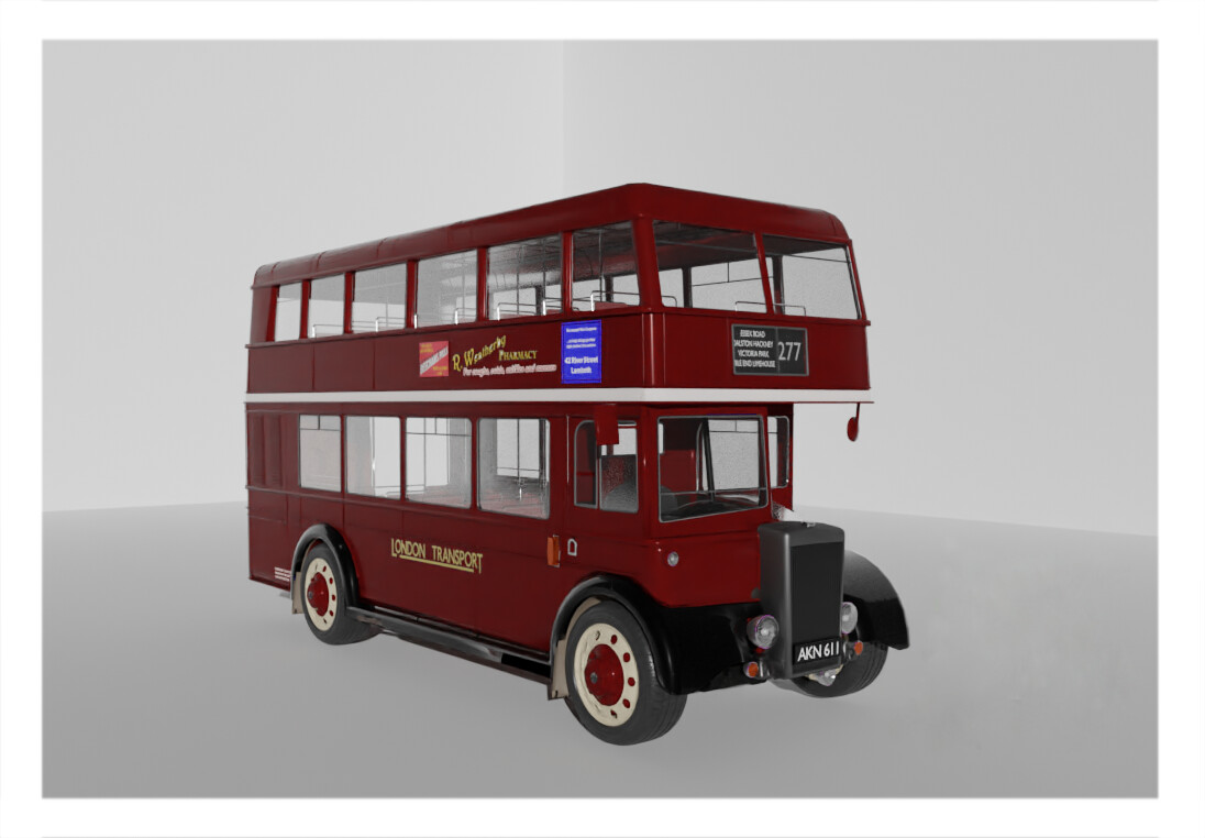ArtStation - London Bus from the early 1950's.