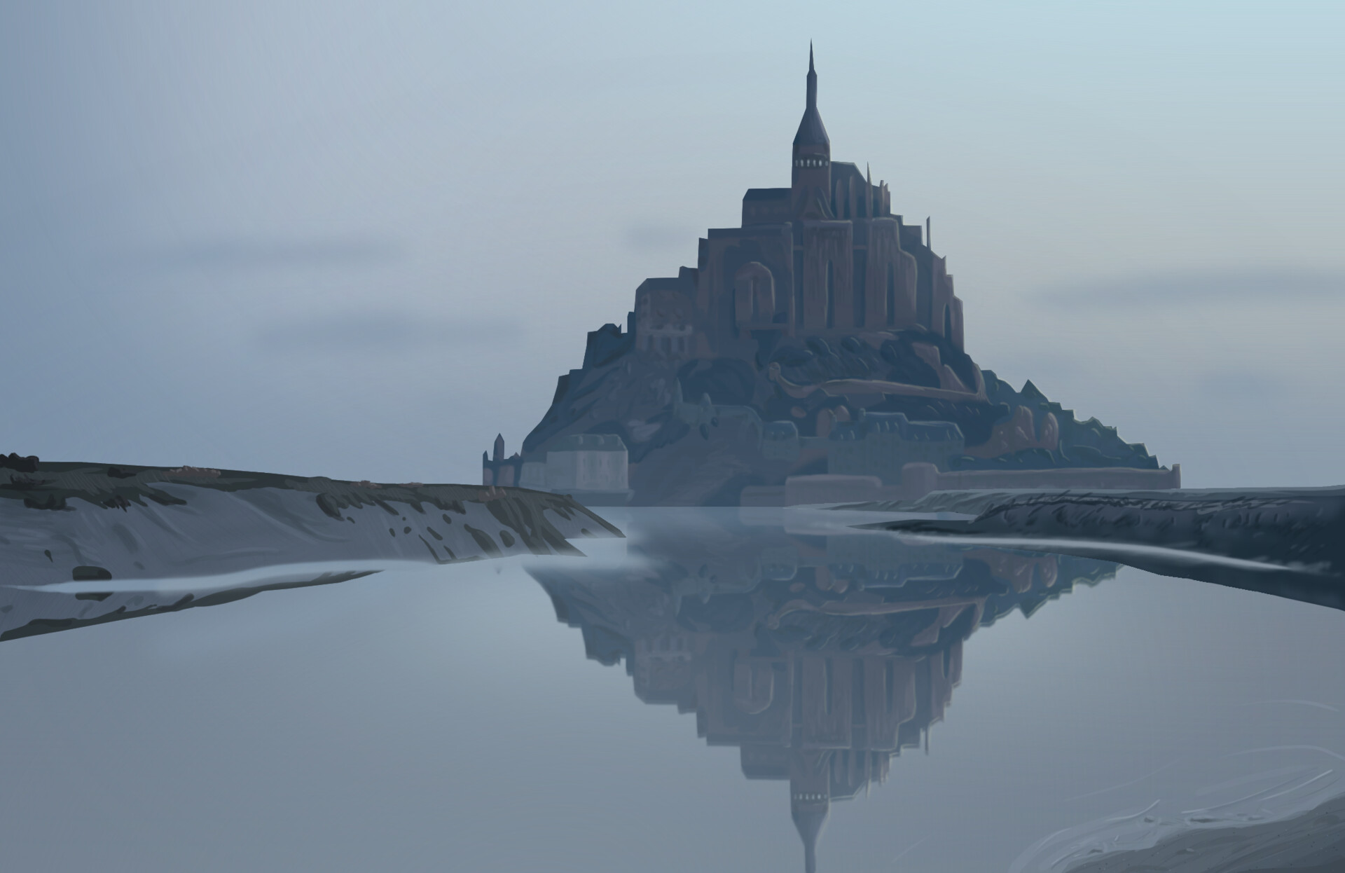 ArtStation - Same Place at 3 different times of day artwork