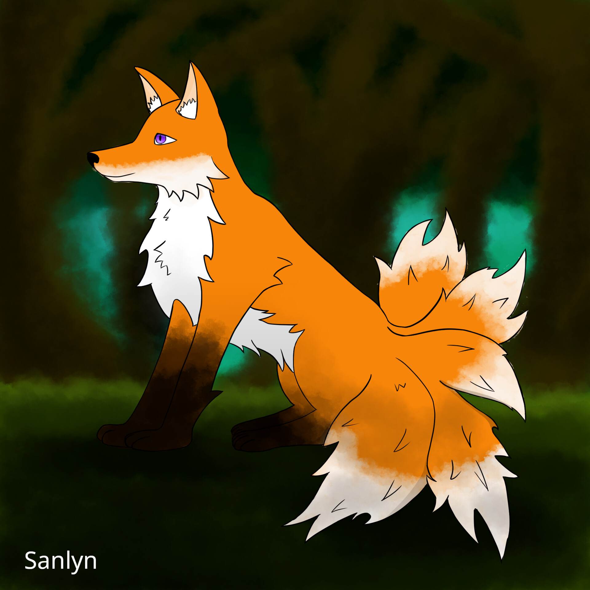 ArtStation - Kitsune Fox in the woods