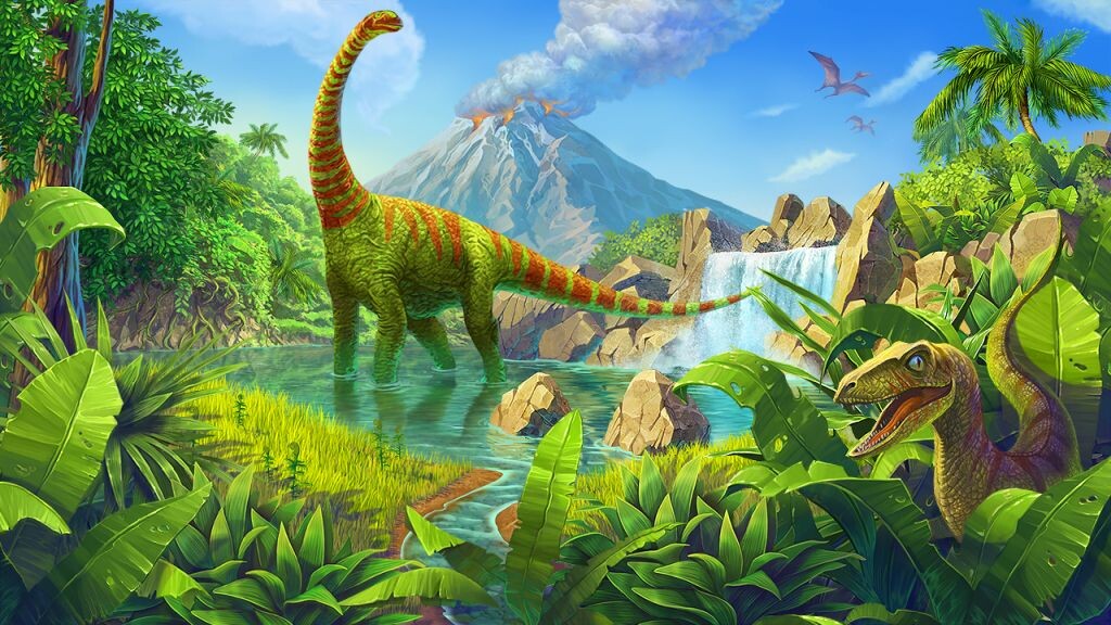 ArtStation - Background development for the Dinosaur themed slot