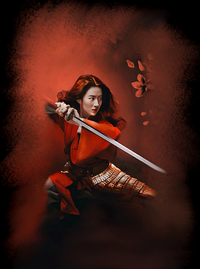 ArtStation - Liu Yifei fan art/Mulan