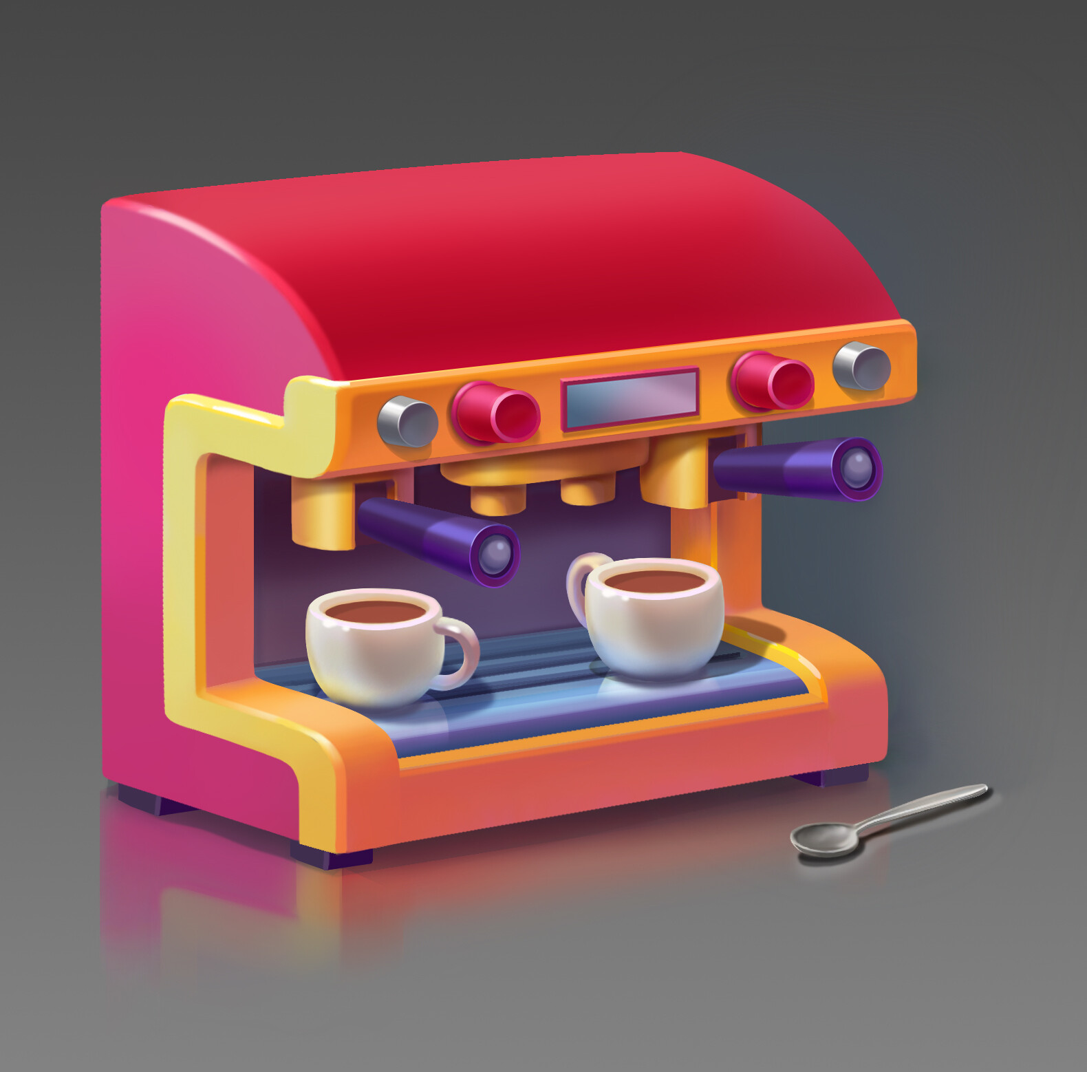 ArtStation - 2D render coffee maker