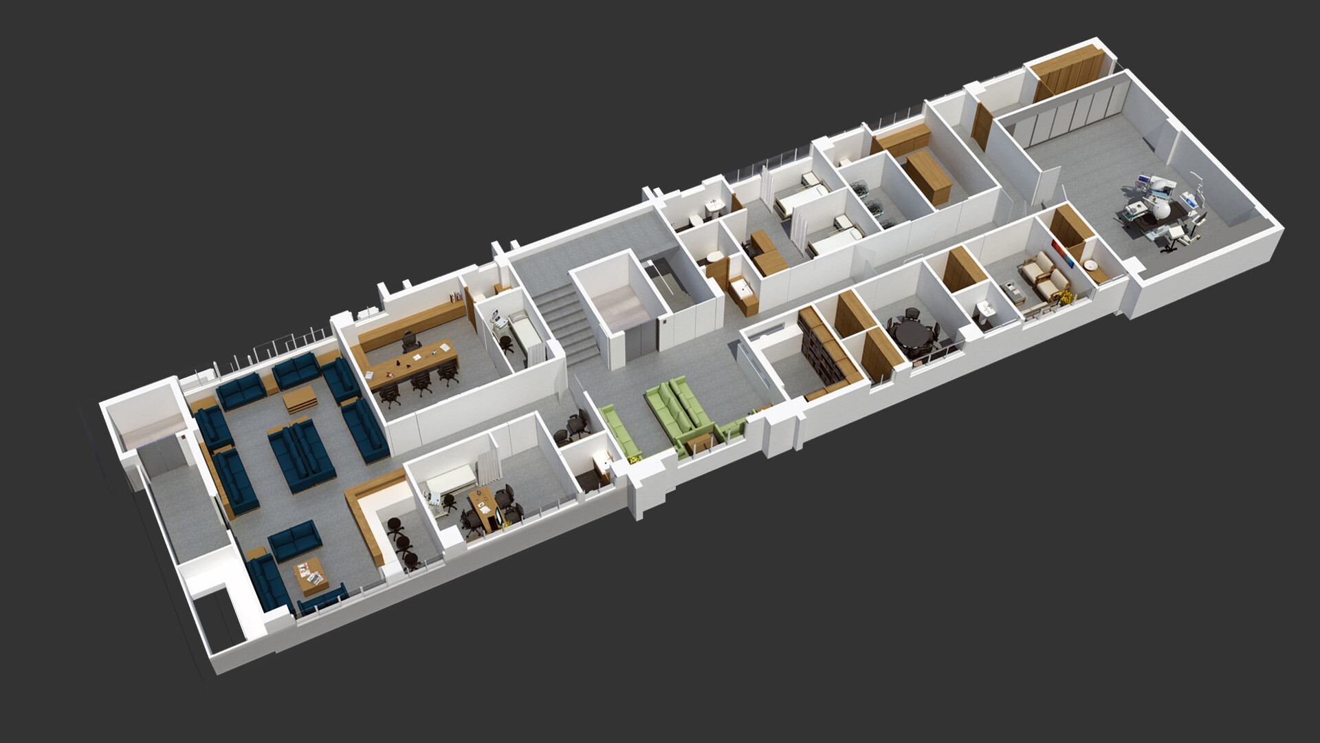 ArtStation - Hospital 3D Floor Plan
