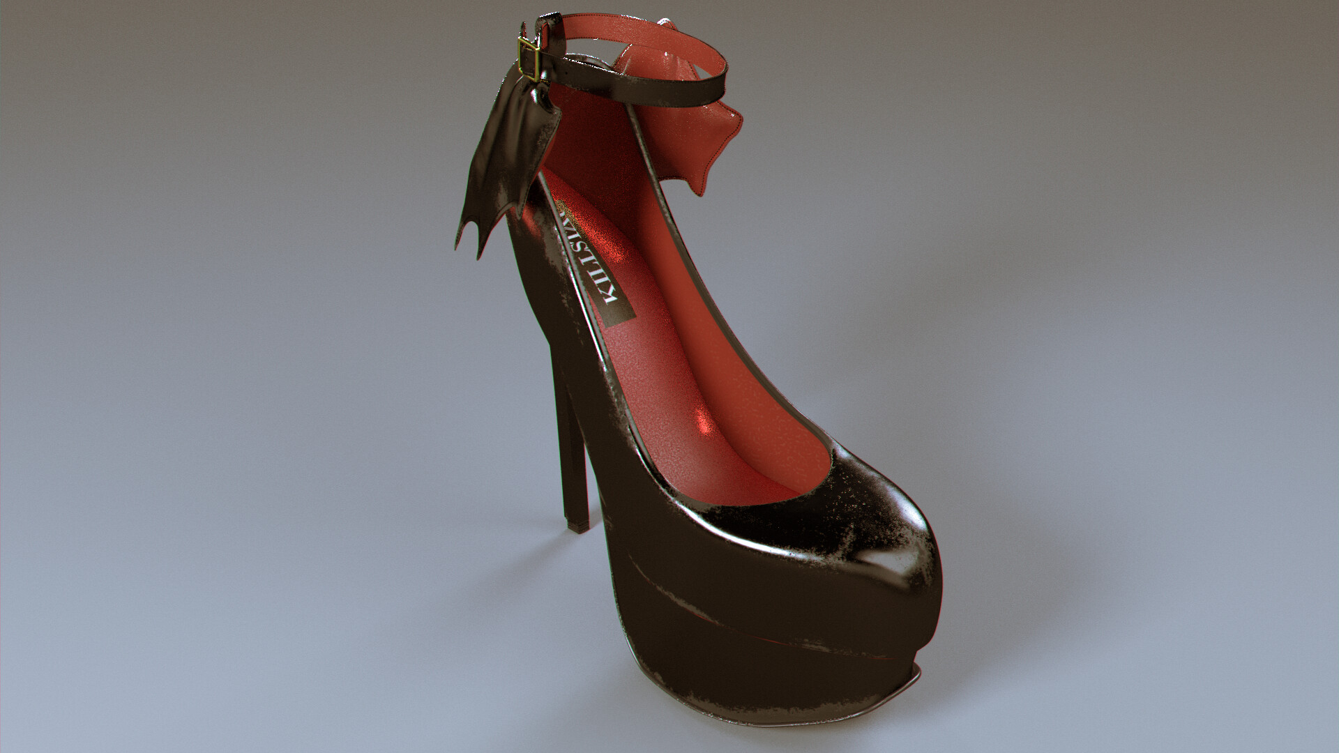 ArtStation - Gothic bat themed shoe