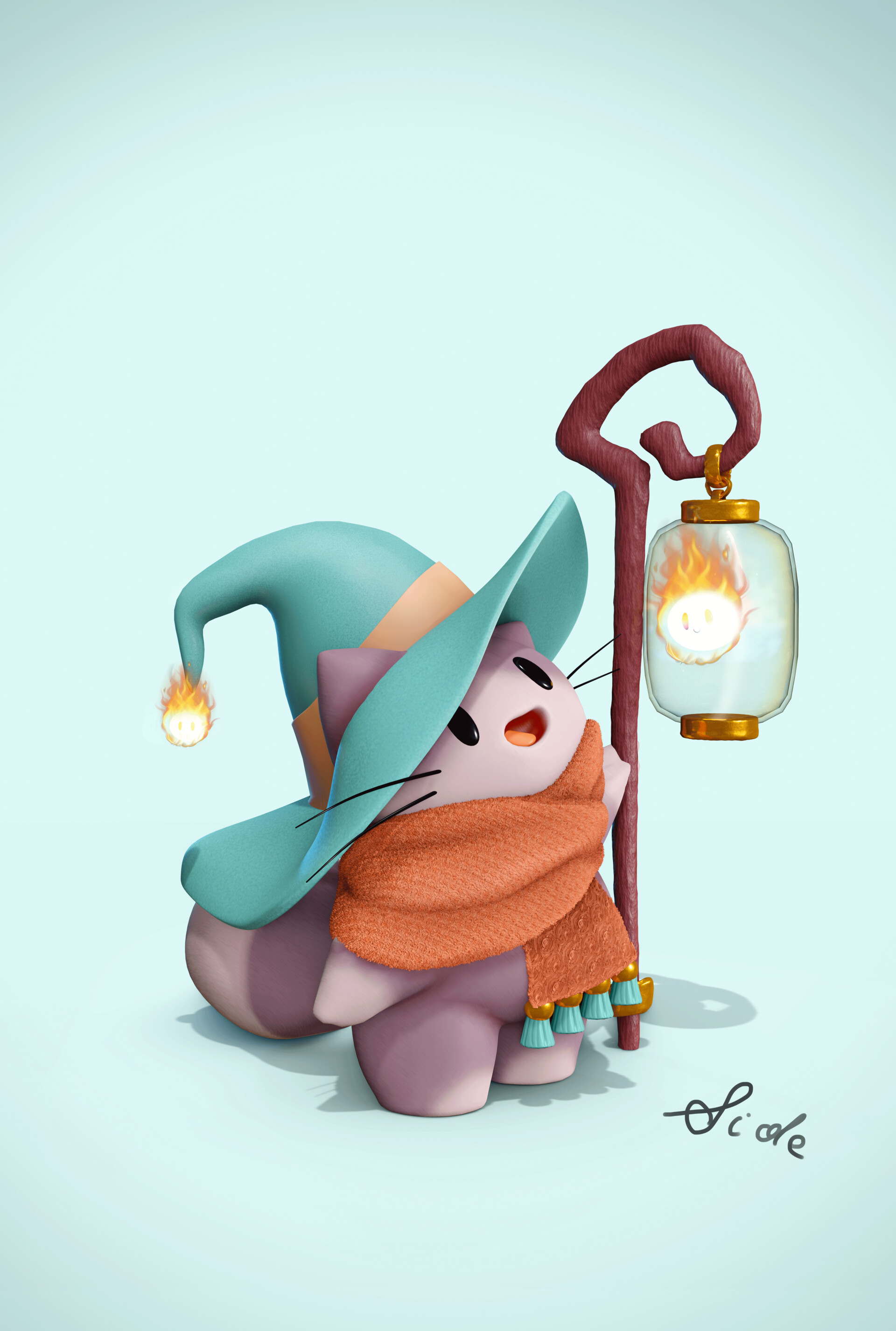 ArtStation - Cat Lamp Mage
