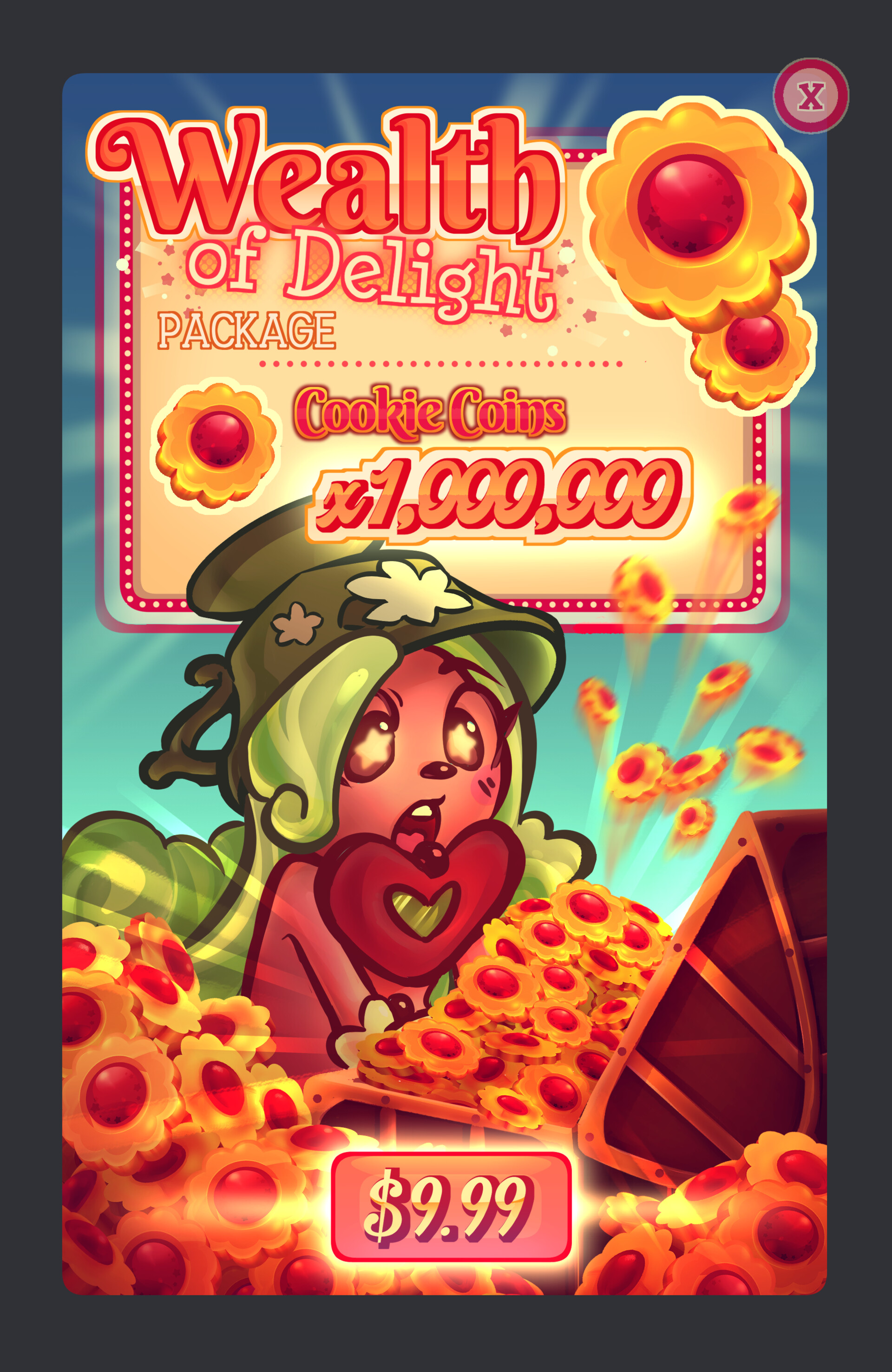 ArtStation - Cookie Coin Mobile Promo - Mock Ad Illustration