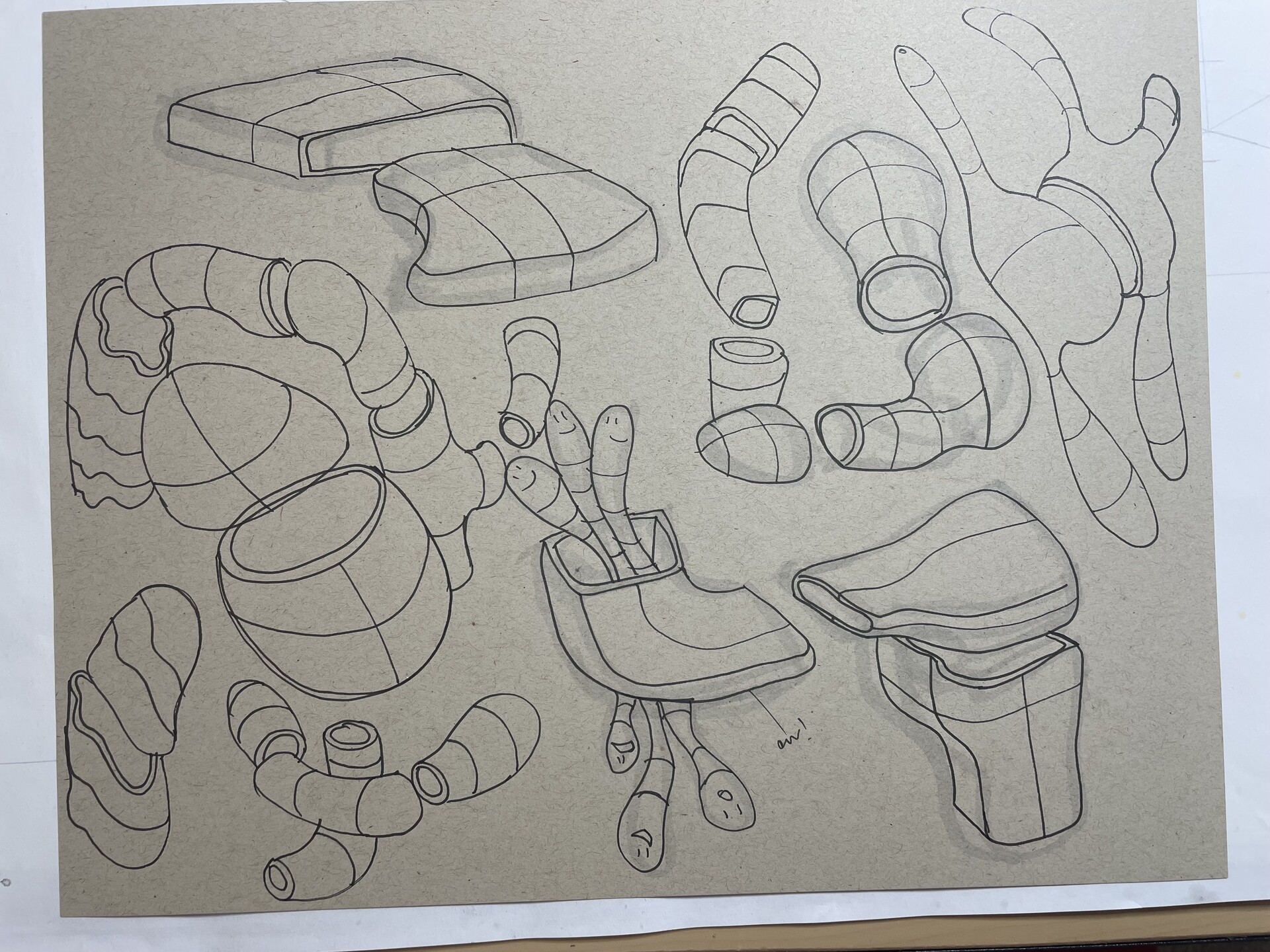 organic forms drawing