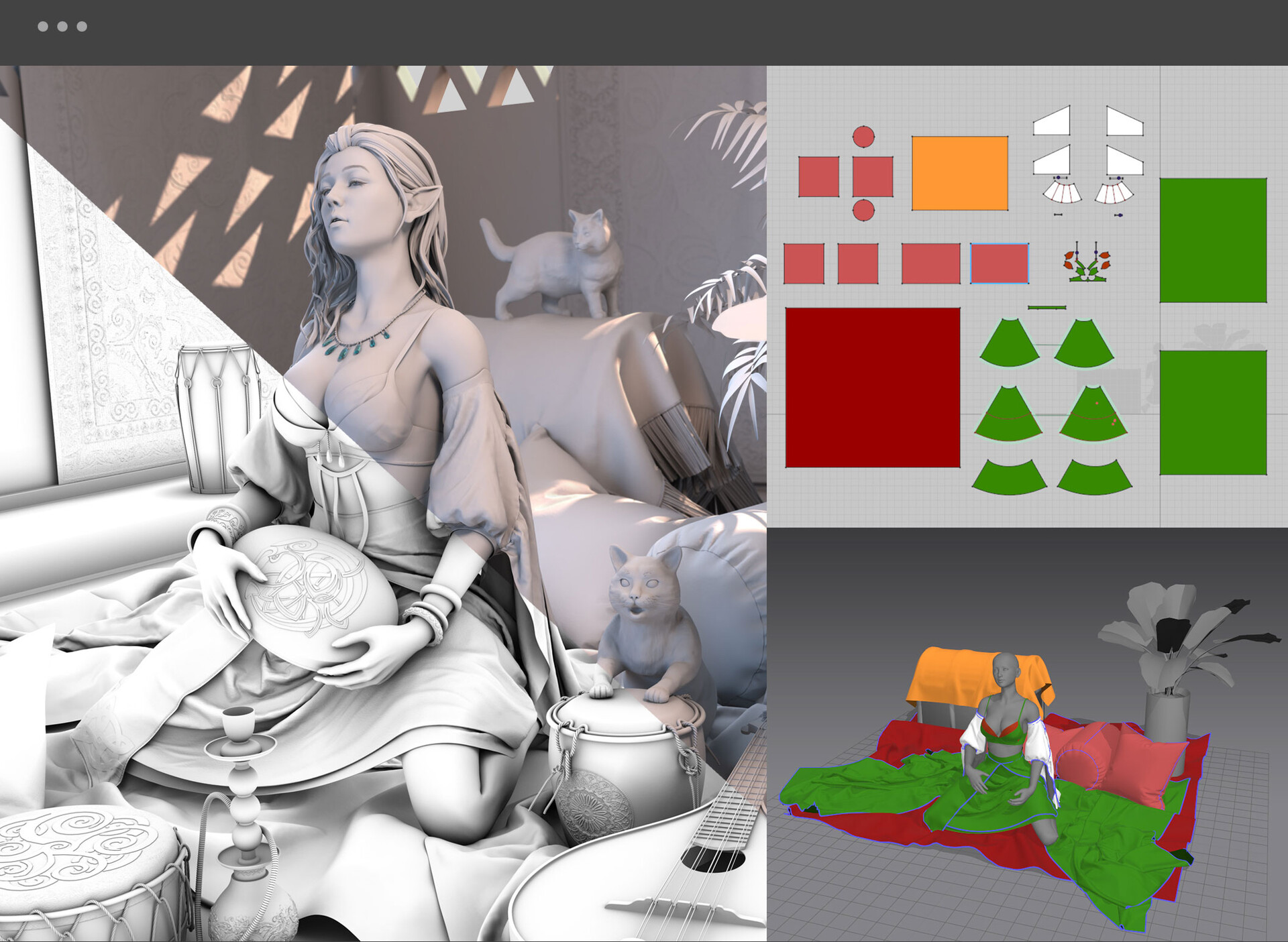 巧课力 CGmomo - 【学生作品】郭斌 --《慵懒午后》