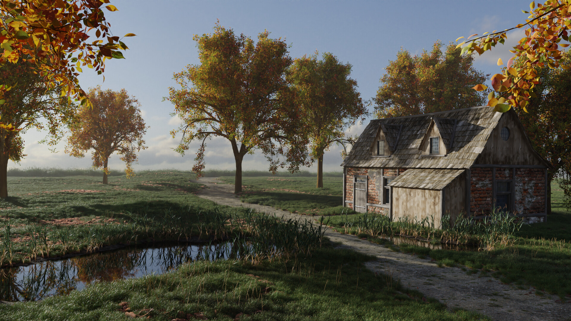 ArtStation - farm house landscape environment