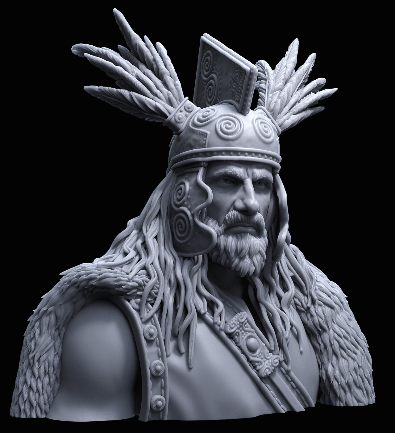 ArtStation - Gaul Chieftain Bust - 75mm/150mm scale 3D Print