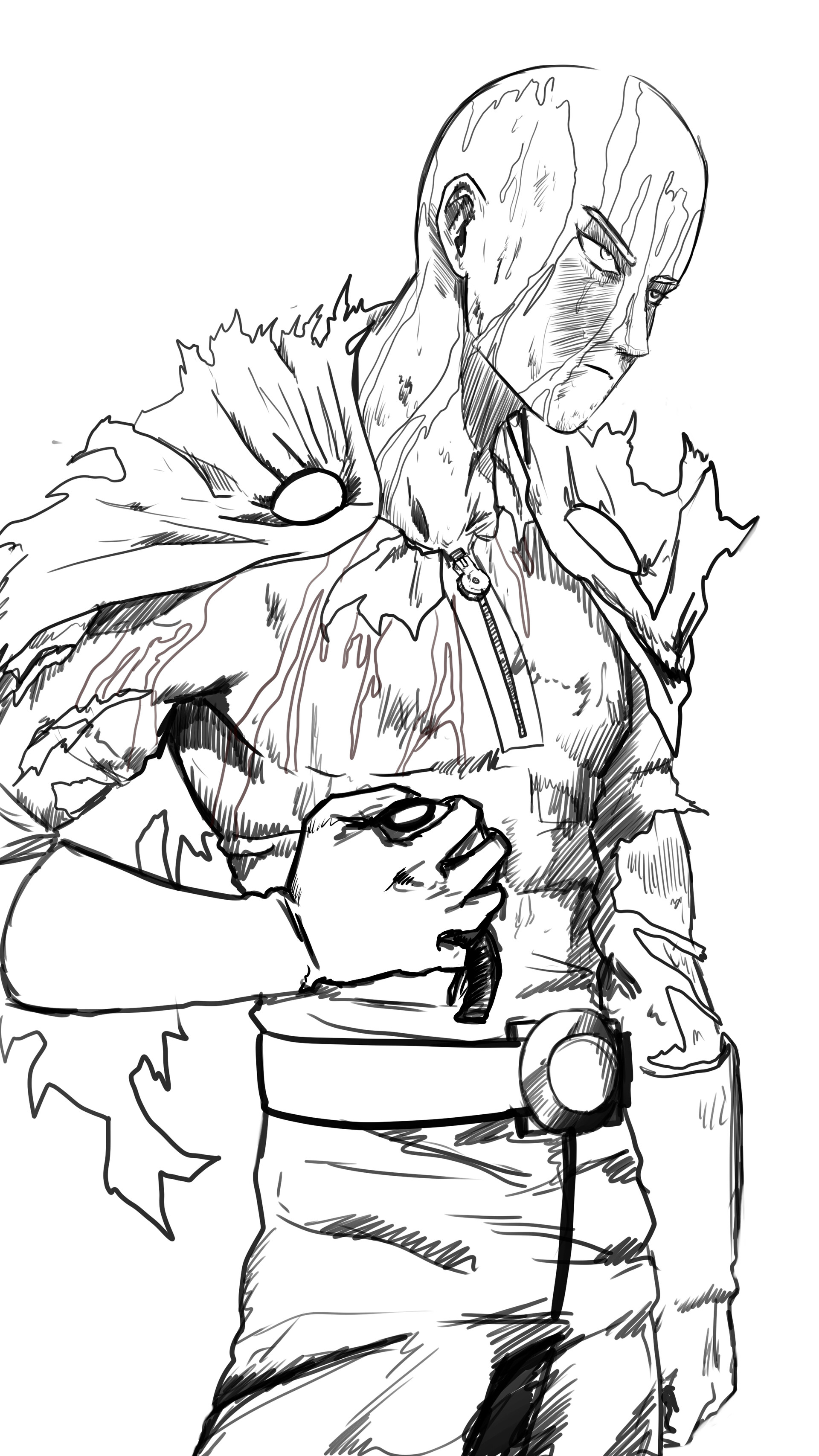 saitama one punch man coloring pages