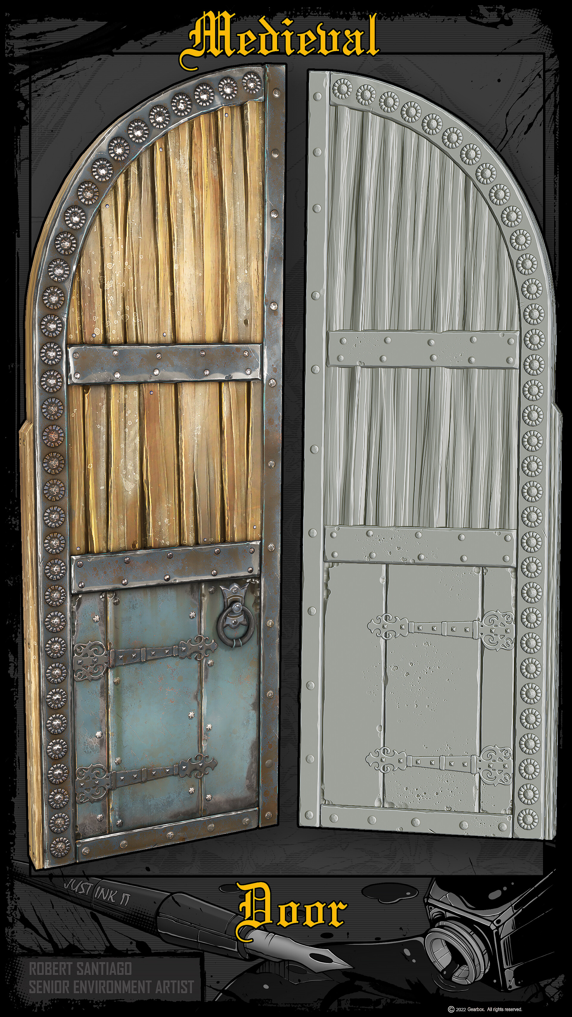 ArtStation - Medieval Door Low-Poly
